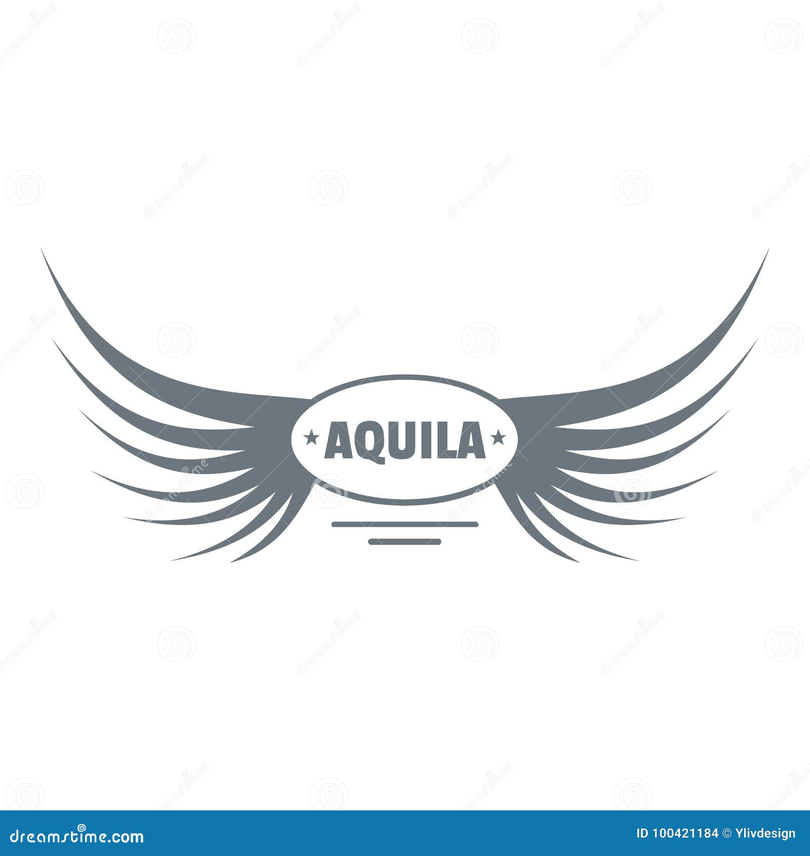 Logotipo Del Ala De Aquila, Estilo Gris Simple Ilustración del Vector ...