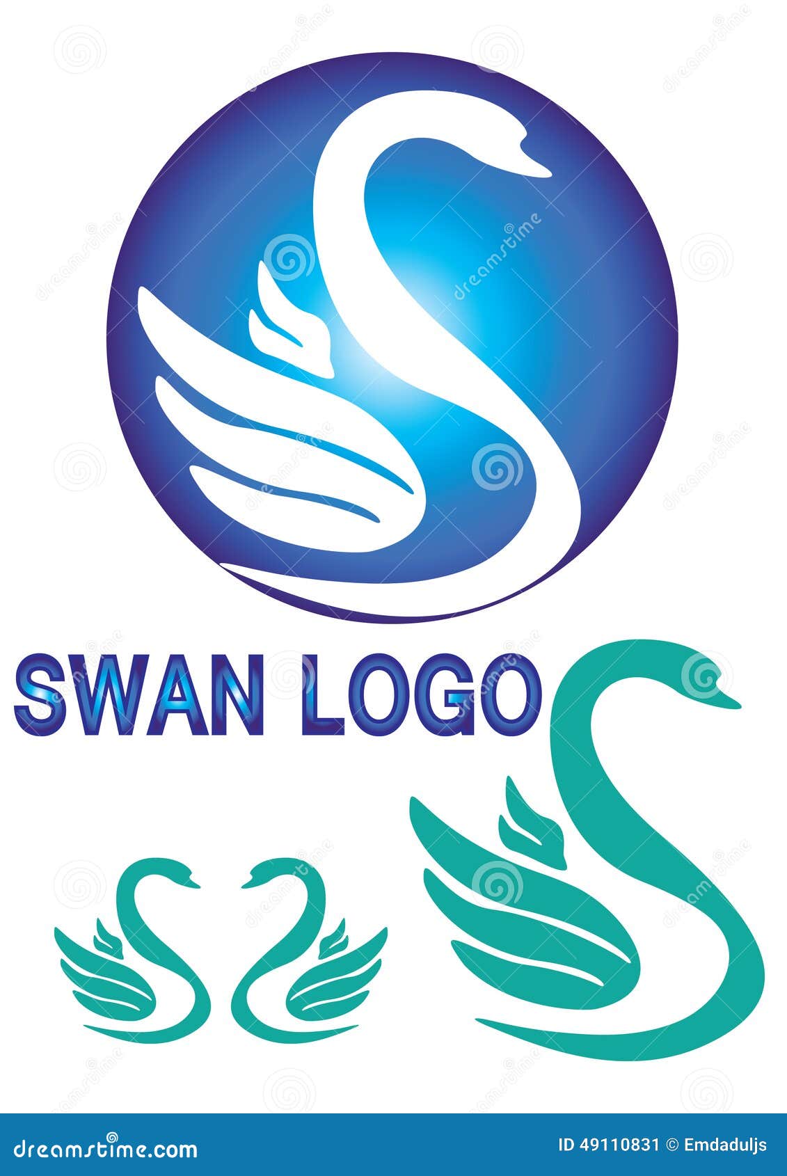 Logotipo del cisne ilustración del vector. Ilustración de gradiente ...