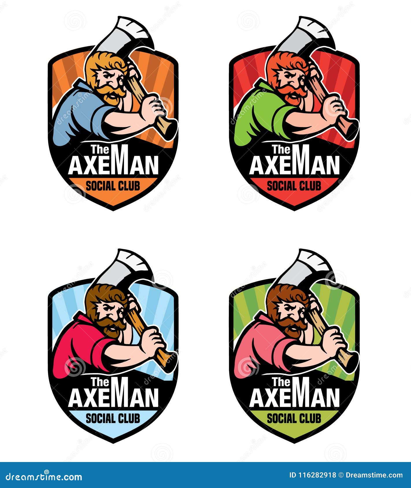 Logotipo Del Escudo De Axeman Ilustración del Vector - Ilustración de ...