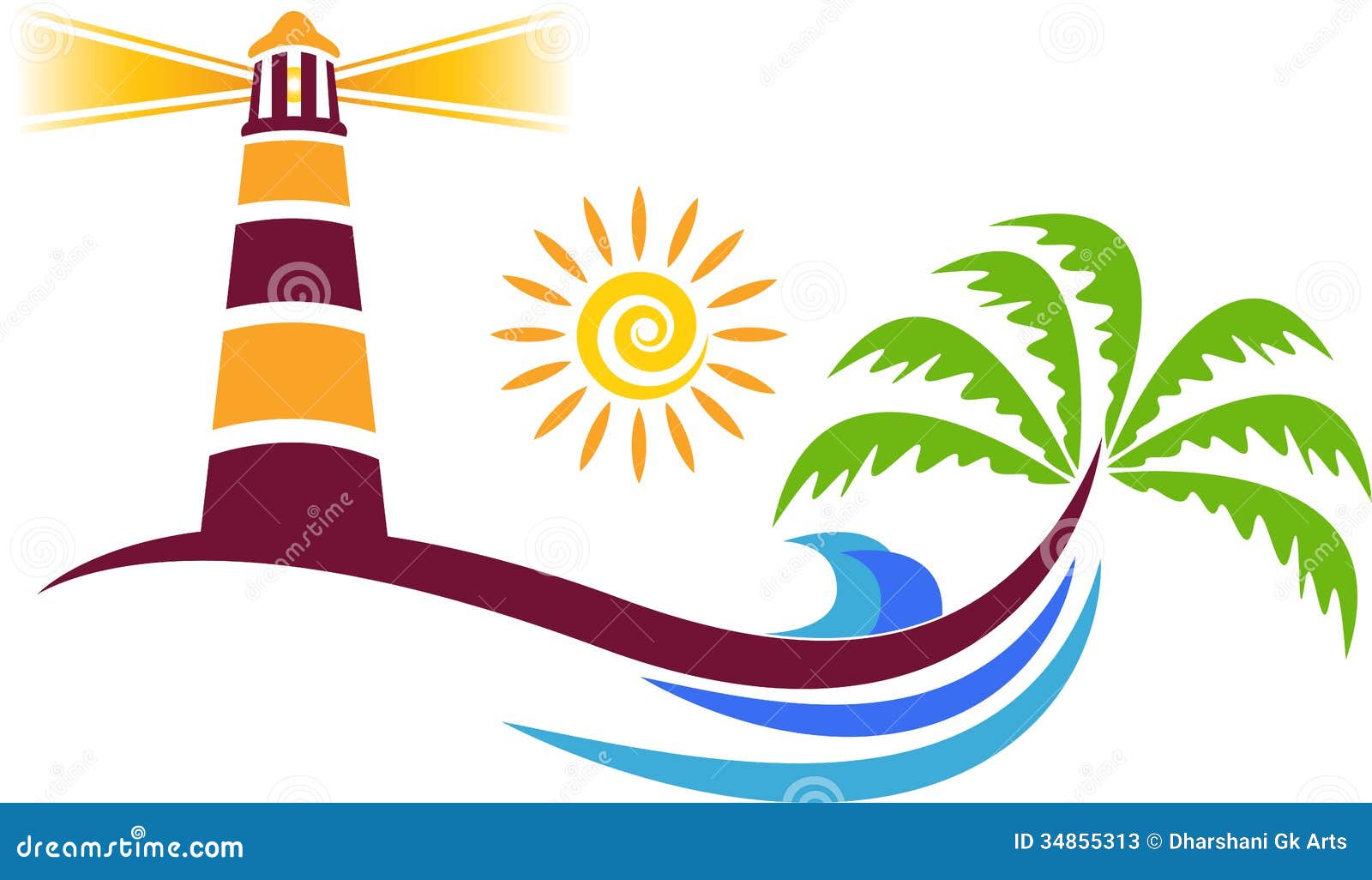 Logotipo del faro ilustración del vector. Ilustración de calor - 34855313