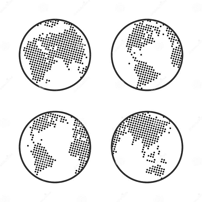 Logotipo Del Globo De La Tierra Correspondencia De Mundo Punteada ... Logotipo Del Globo De La Tierra Correspondencia De Mundo Punteada ...