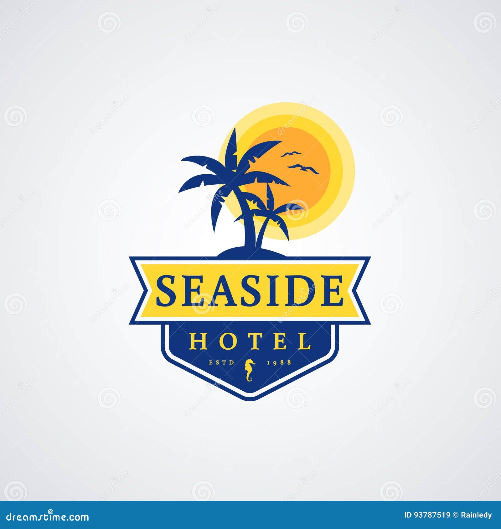 Logotipo Del Hotel De La Playa Ilustración del Vector - Ilustración de ...