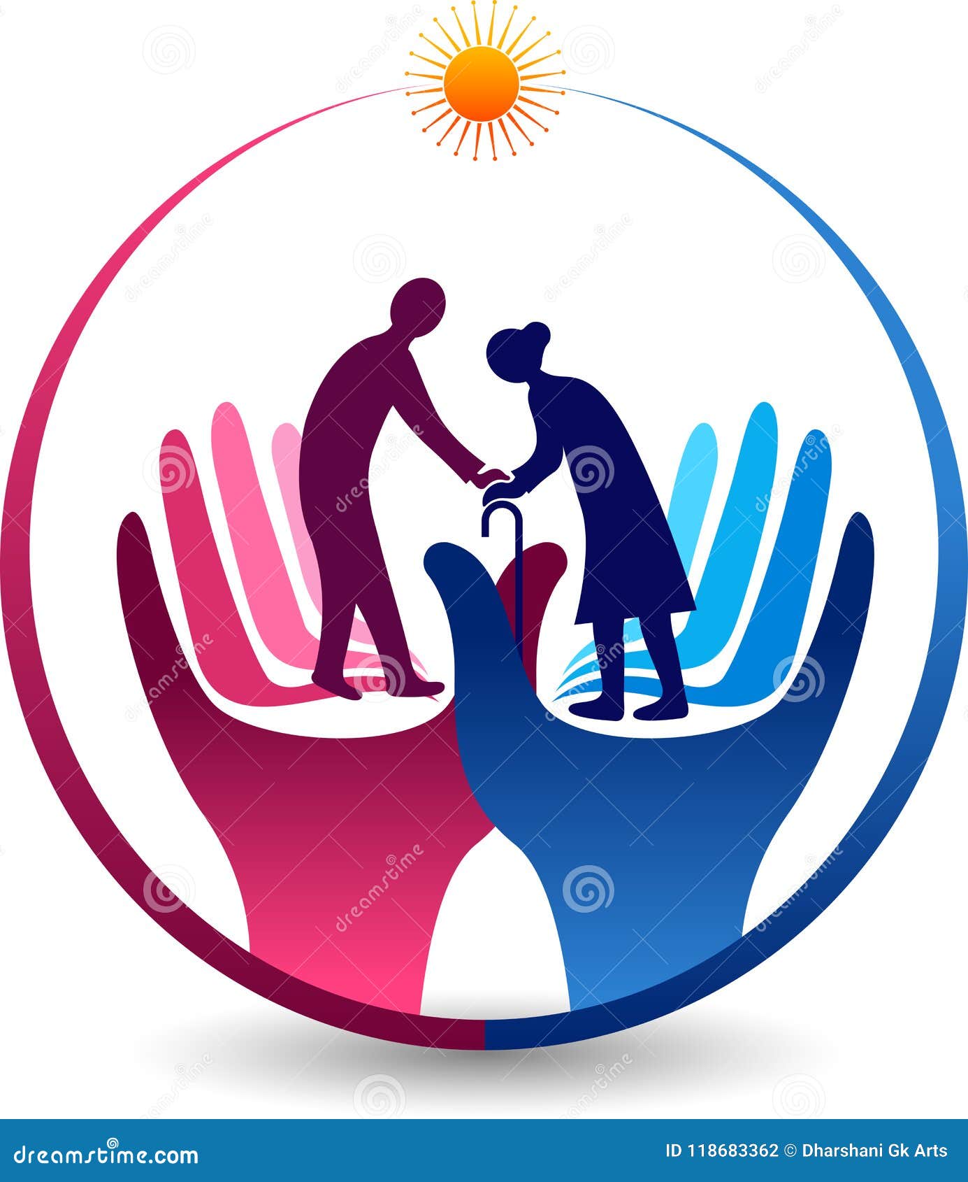 Logotipo Del Jubilado Del Cuidado Ilustración del Vector - Ilustración ...