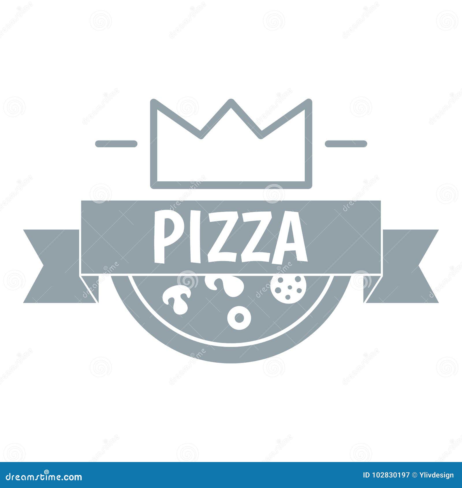 Logotipo Del Rey De La Pizza, Estilo Gris Simple Ilustración del Vector ...