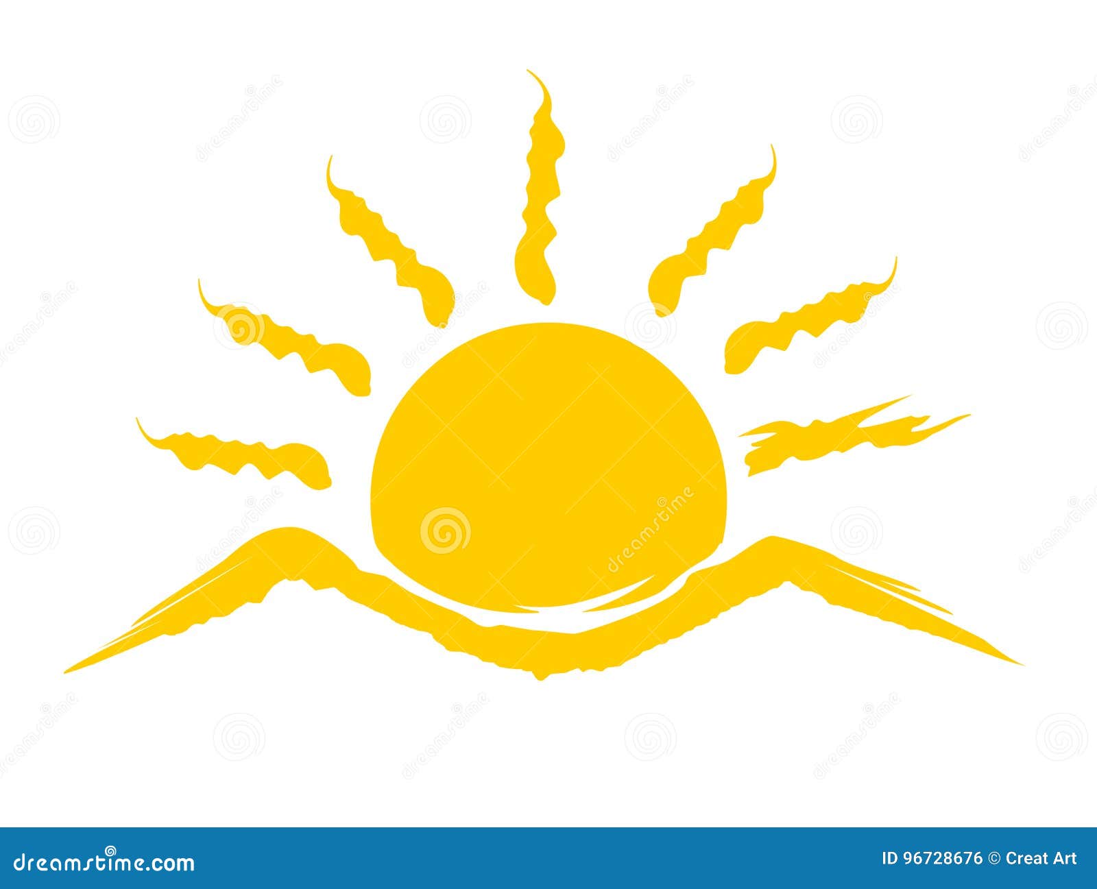 Logotipo del sol naciente ilustración del vector. Ilustración de ...