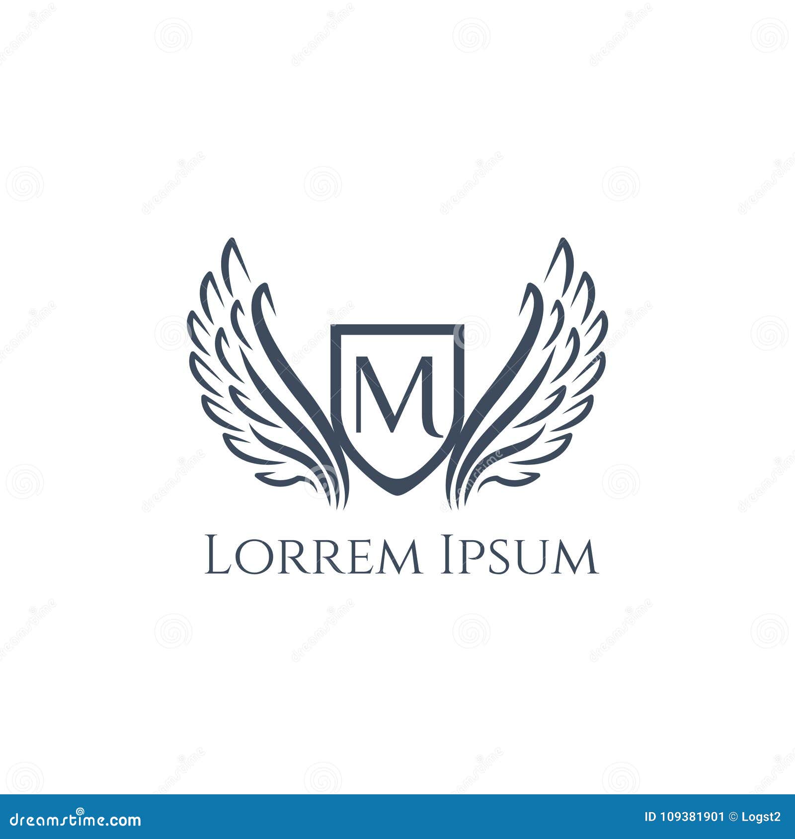 Logotipo Del Vector Del Ala De La Letra De M Vector Del Icono Del Ala ...