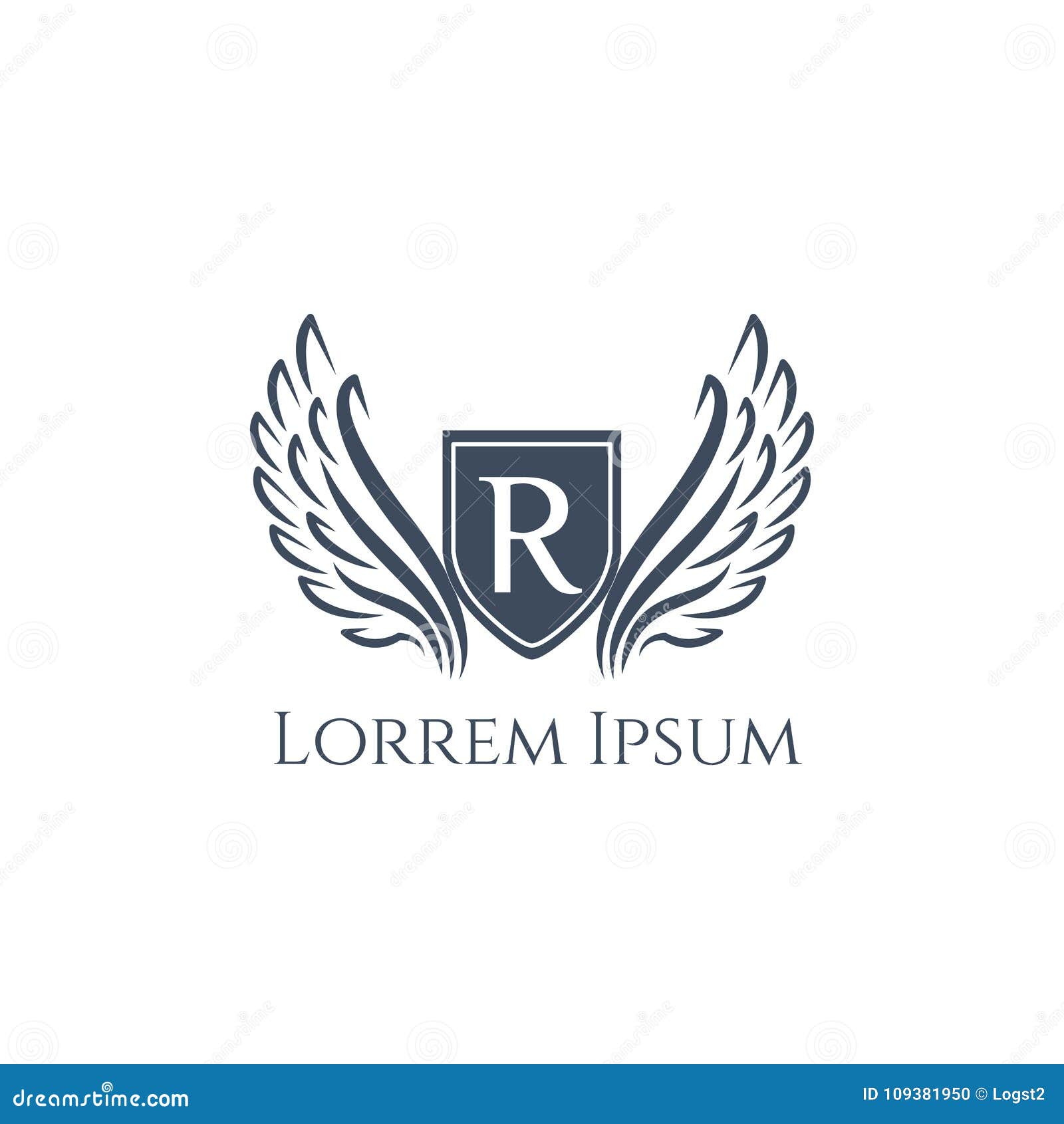 Logotipo Del Vector Del Ala De La Letra De R Vector Del Icono Del Ala ...