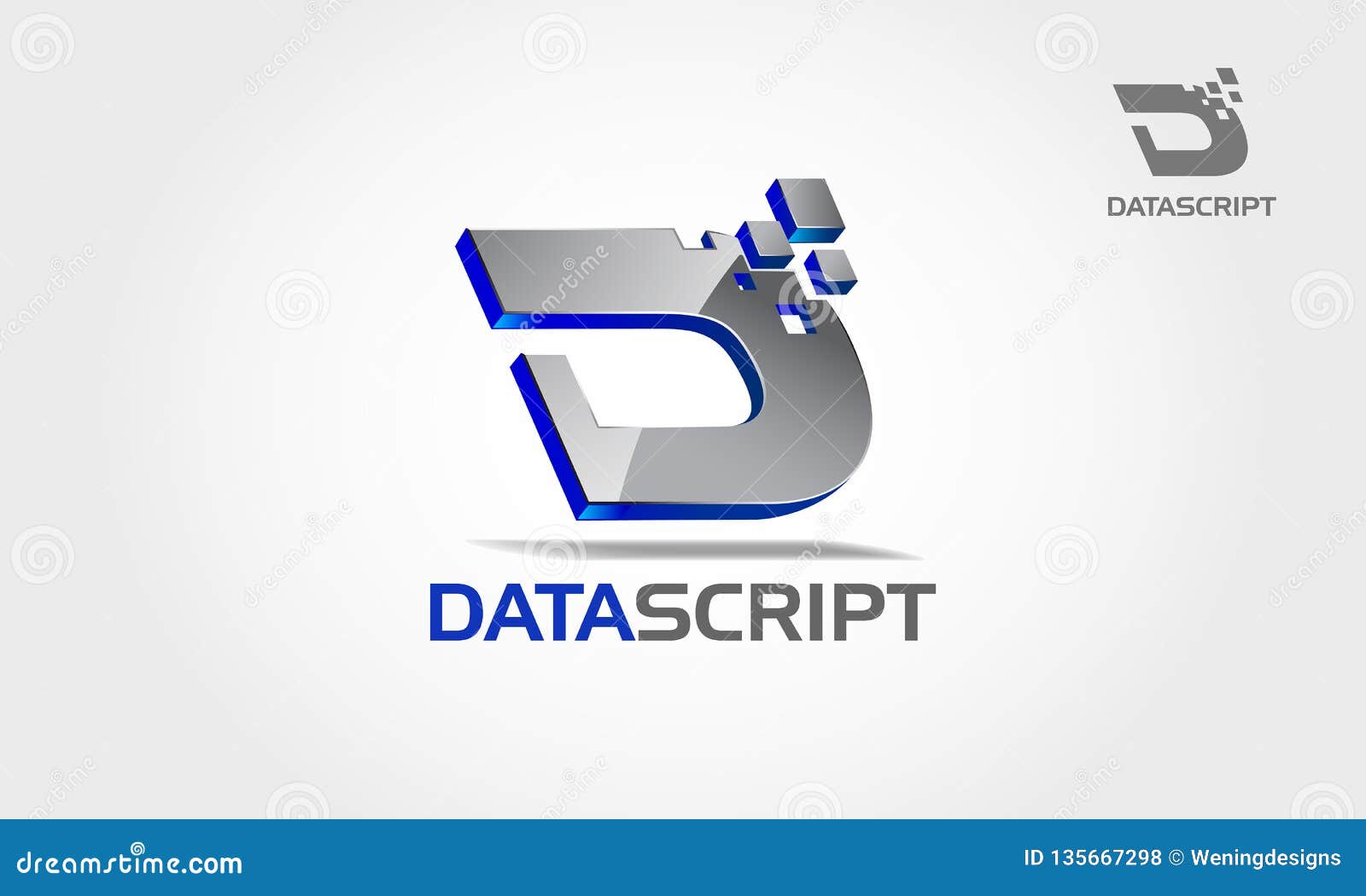 Logotipo Del Vector De DataScript 3D Ilustración del Vector ...