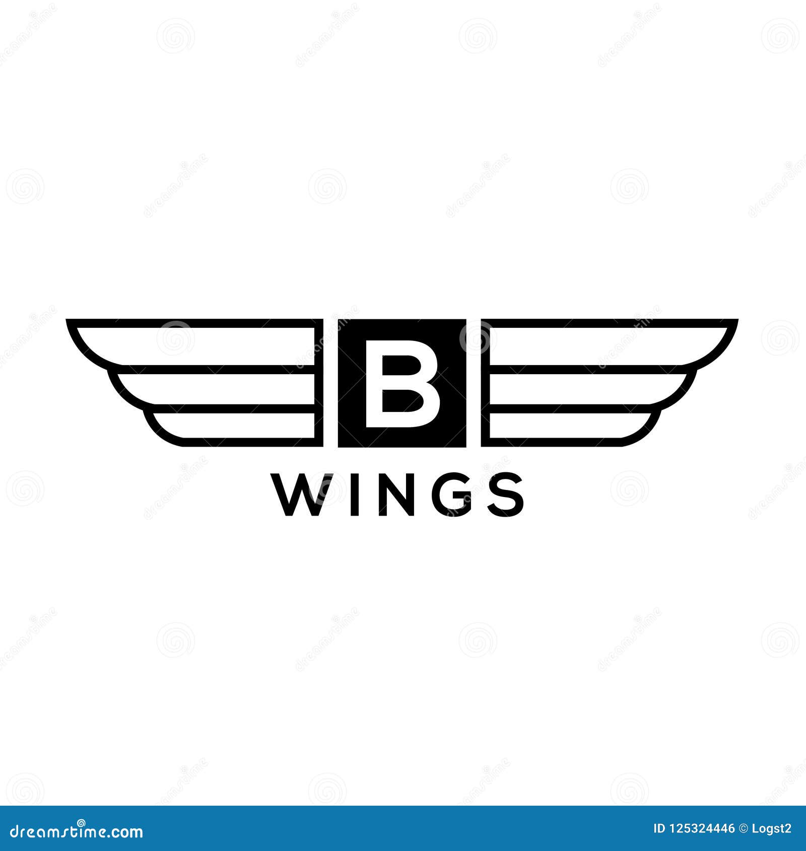 Logotipo Del Vector De Las Alas Letra B Del Emblema De Las Alas ...
