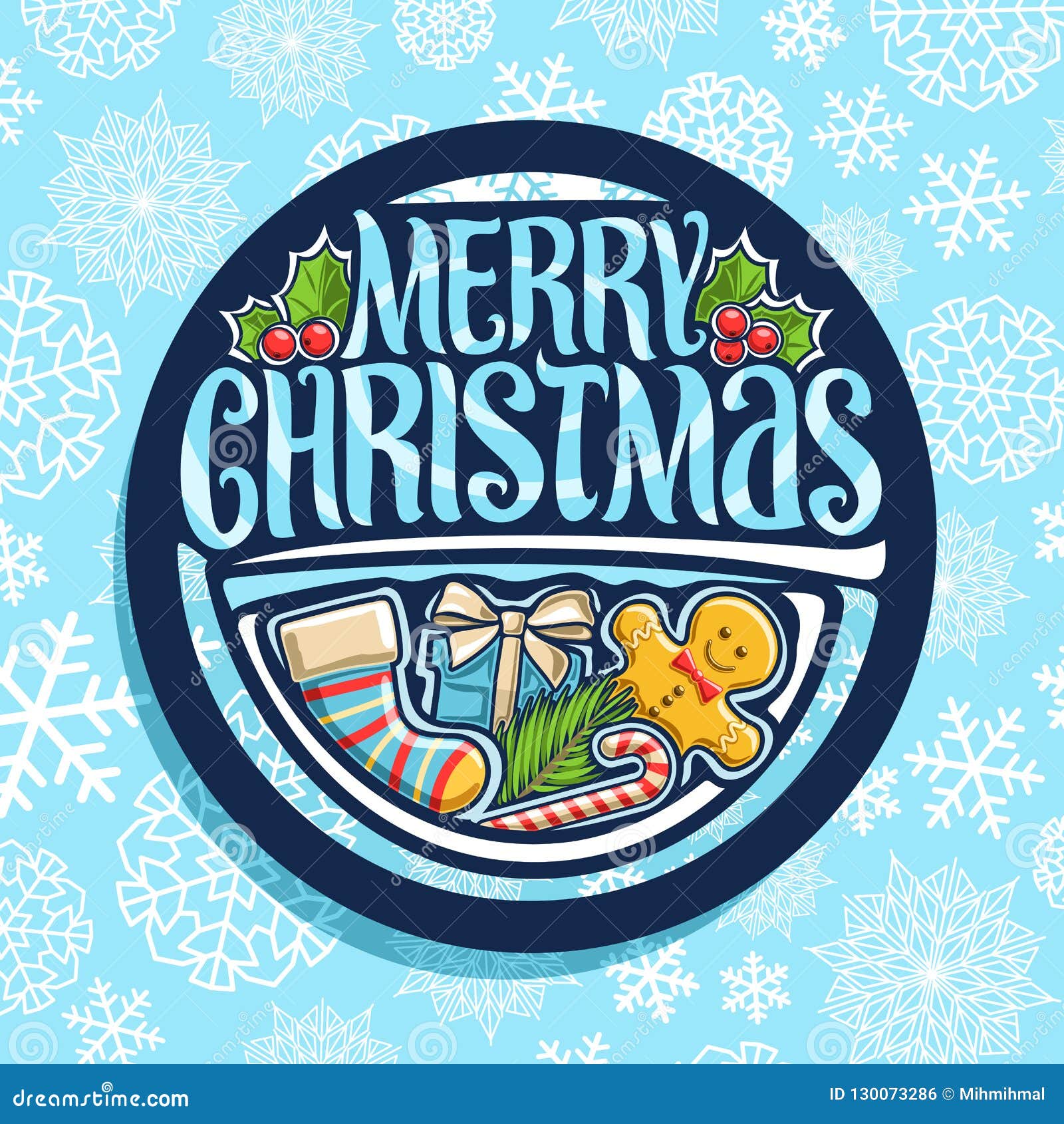 Logotipo Del Vector Para La Feliz Navidad Ilustración del Vector ...