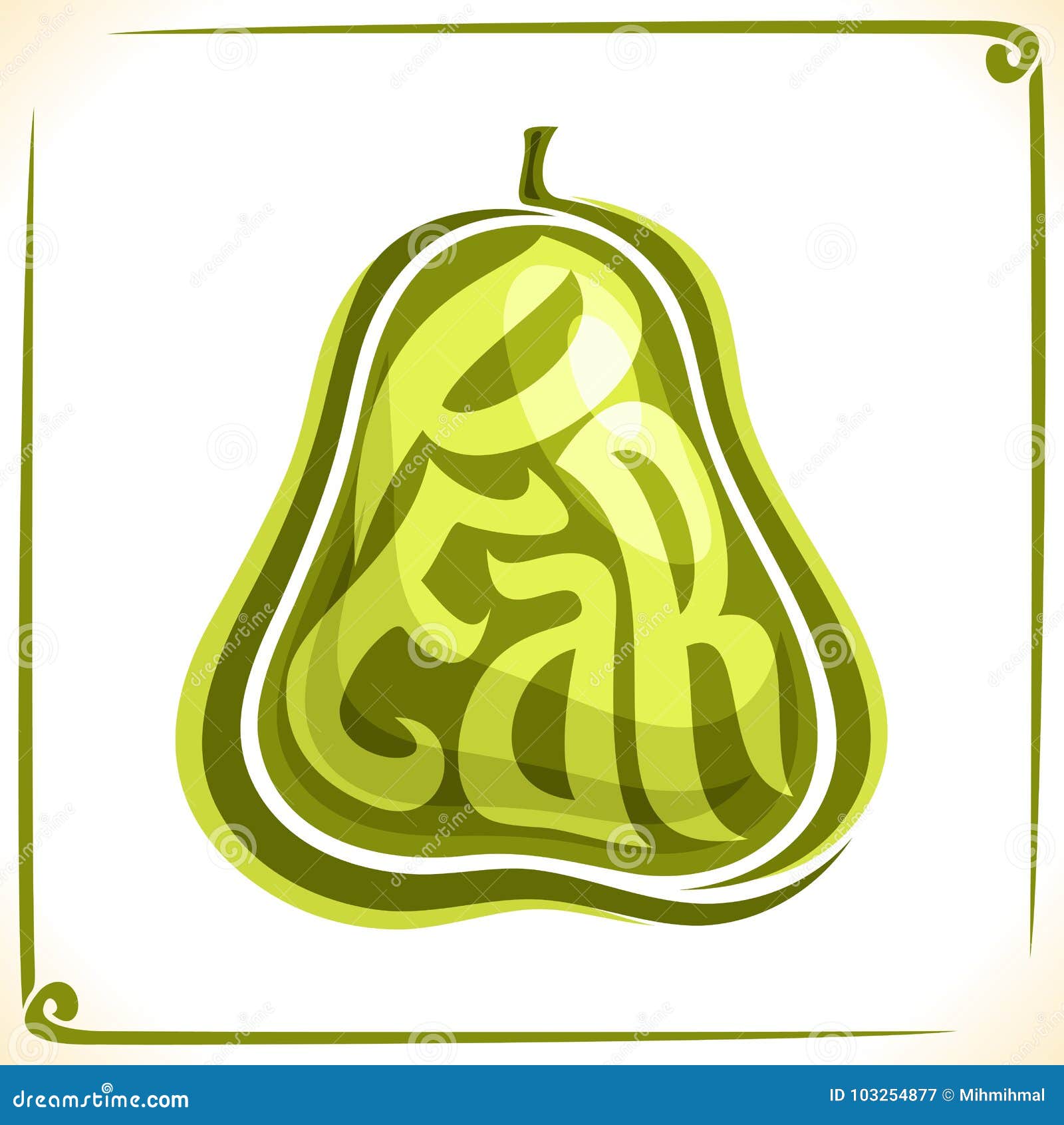 Logotipo Del Vector Para La Pera Verde Ilustración del Vector ...