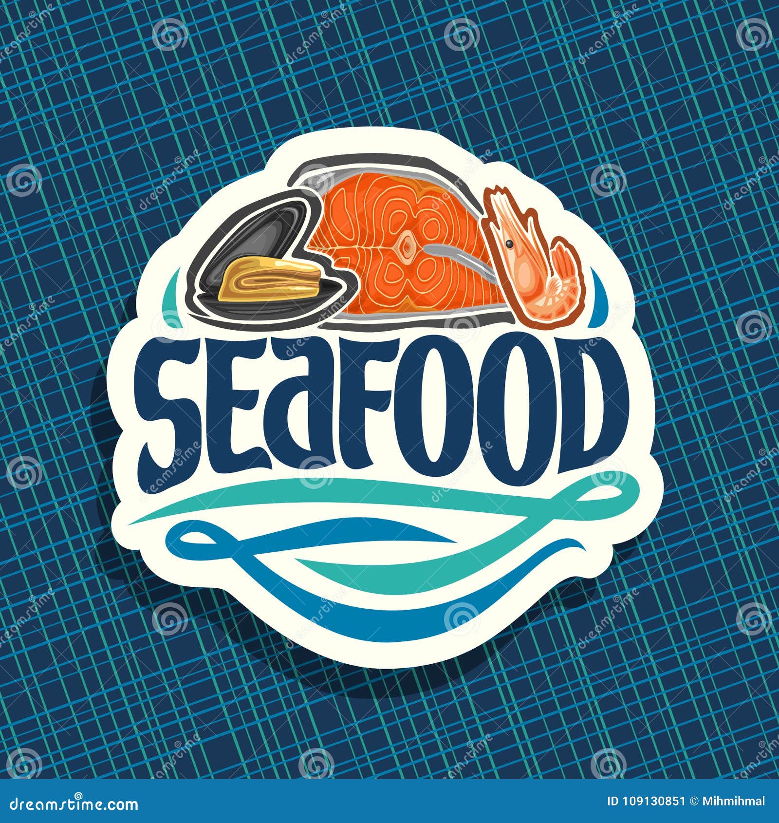 Logotipo Del Vector Para Los Mariscos Ilustración del Vector ...