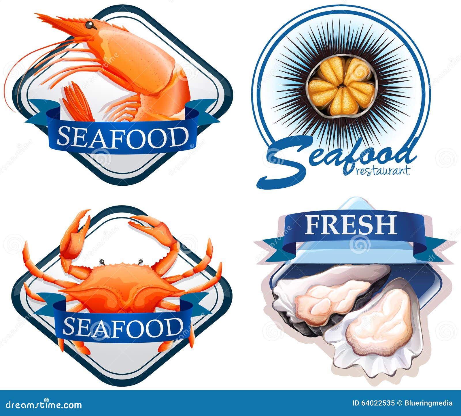 Logotipo Do Alimento Com Marisco Fresco Ilustração do Vetor ...