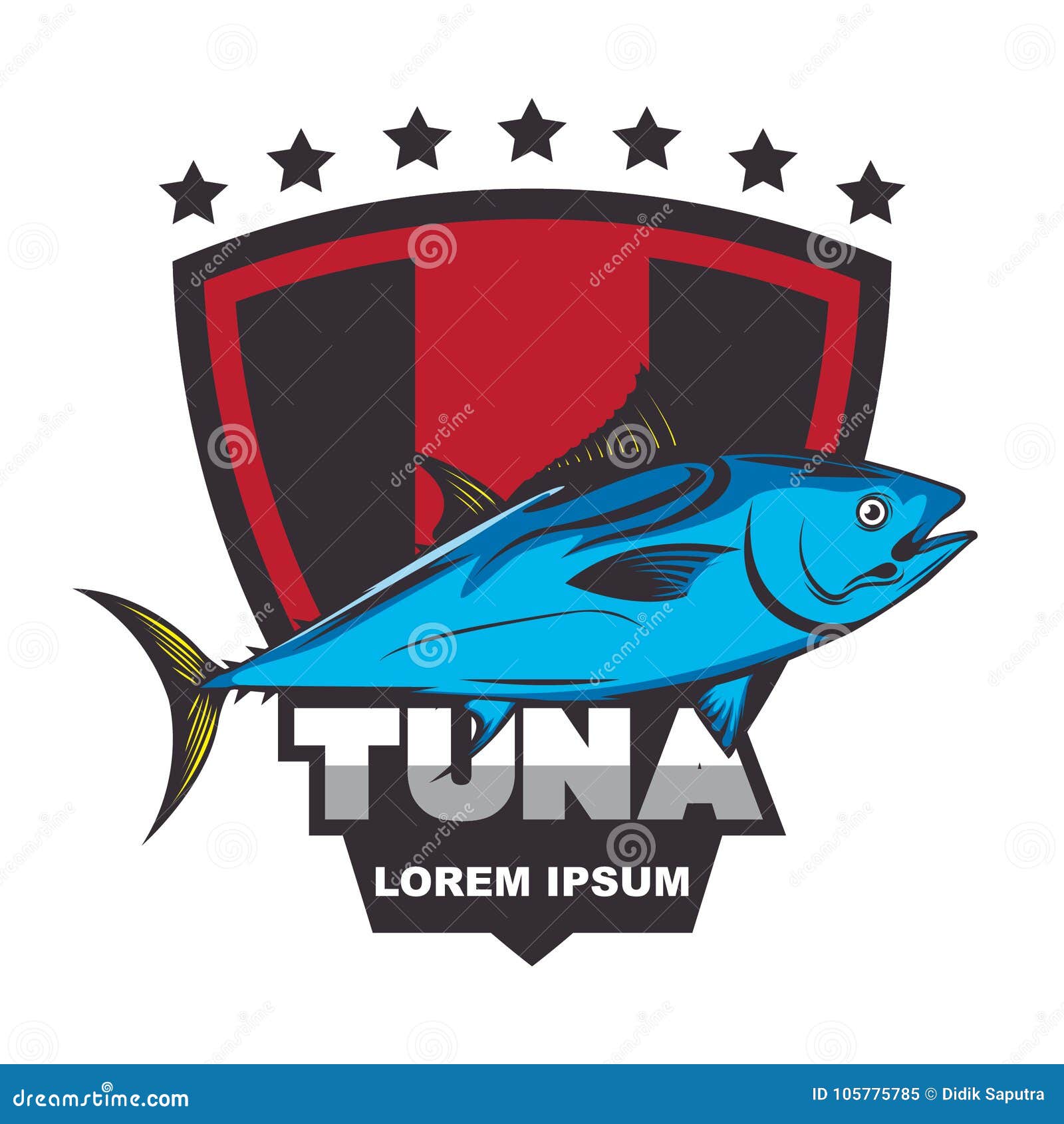 Logotipo do atum ilustração do vetor. Ilustração de preto - 105775785