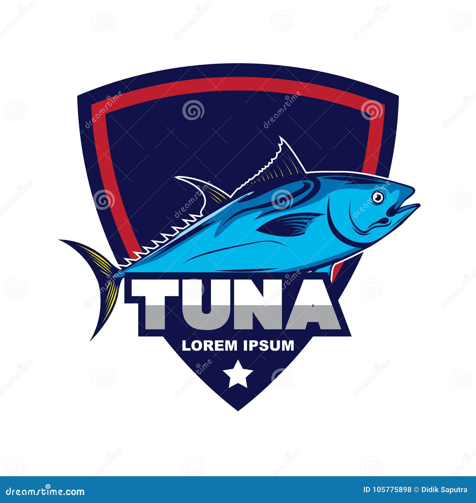 Logotipo do atum ilustração do vetor. Ilustração de nave - 105775898