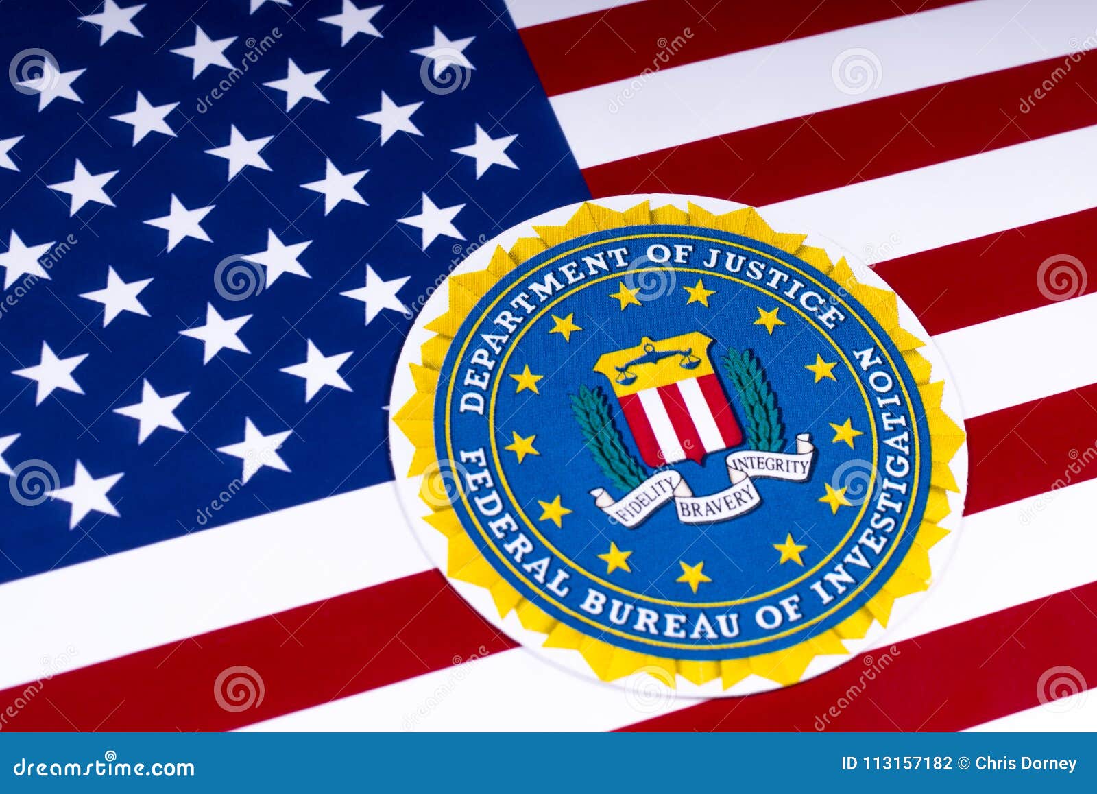 Logotipo Do FBI E a Bandeira Dos EUA Fotografia Editorial - Imagem de ...