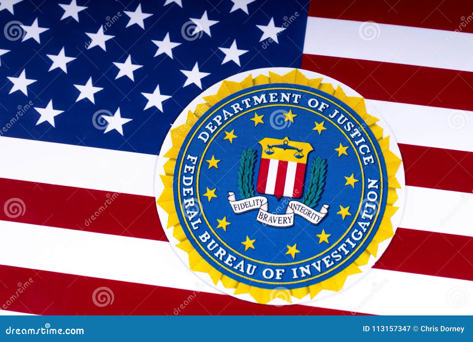 Logotipo Do FBI E a Bandeira Dos EUA Fotografia Editorial - Imagem de ...