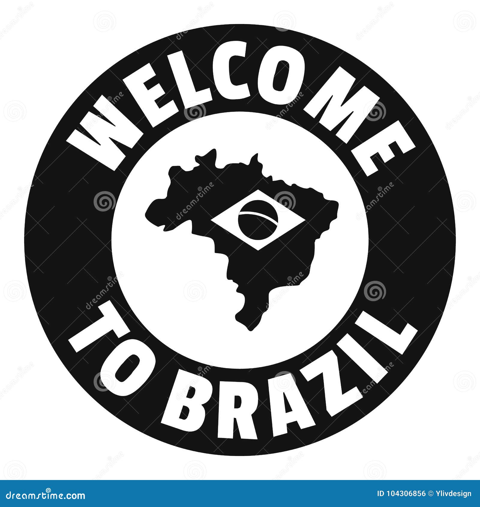Logotipo Do Mapa De Brasil, Estilo Preto Simples Ilustração do Vetor ...