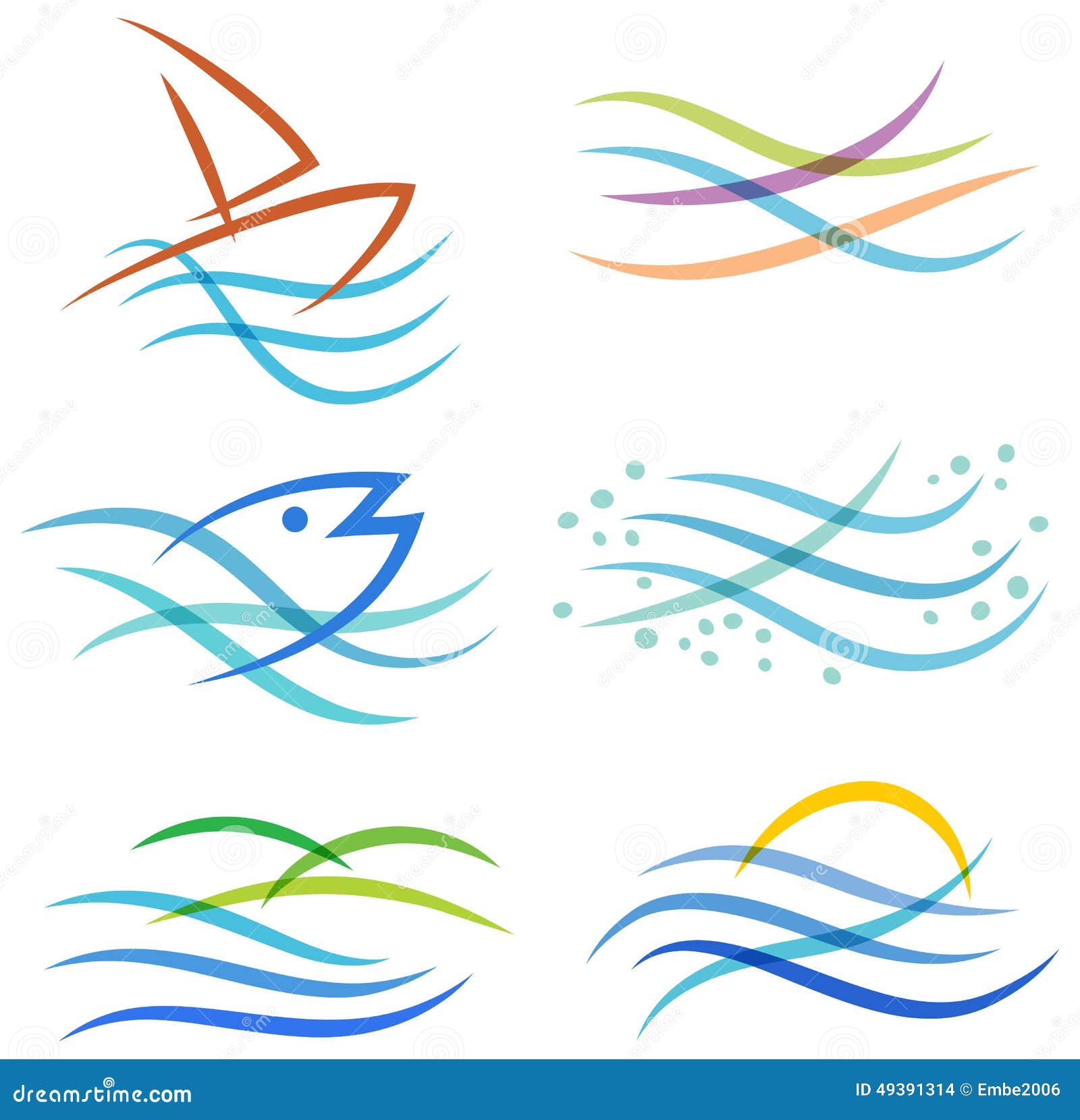 Logotipo do mar da água ilustração do vetor. Ilustração de forma - 49391314