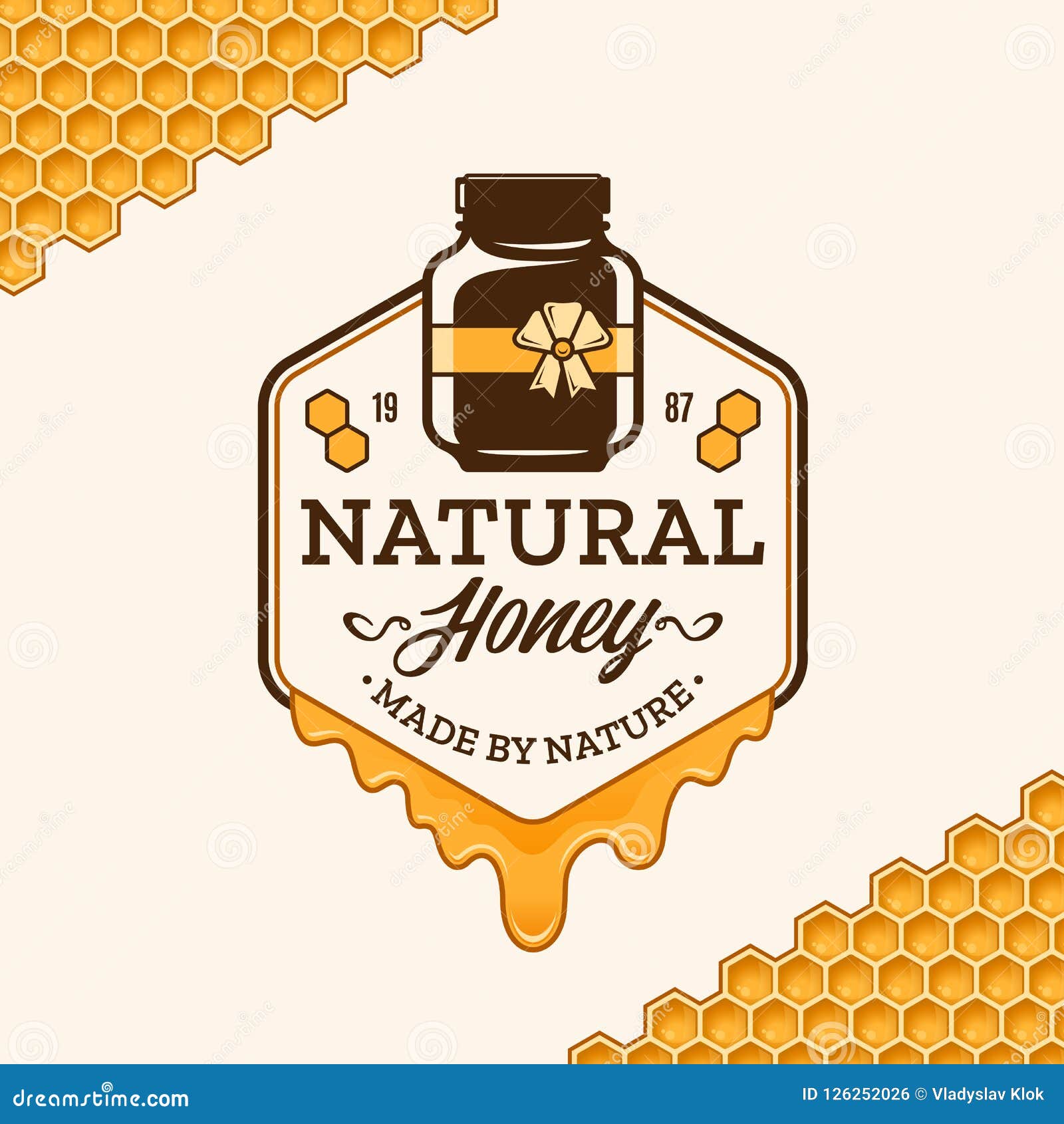 Logotipo do mel do vetor ilustração do vetor. Ilustração de molde ...