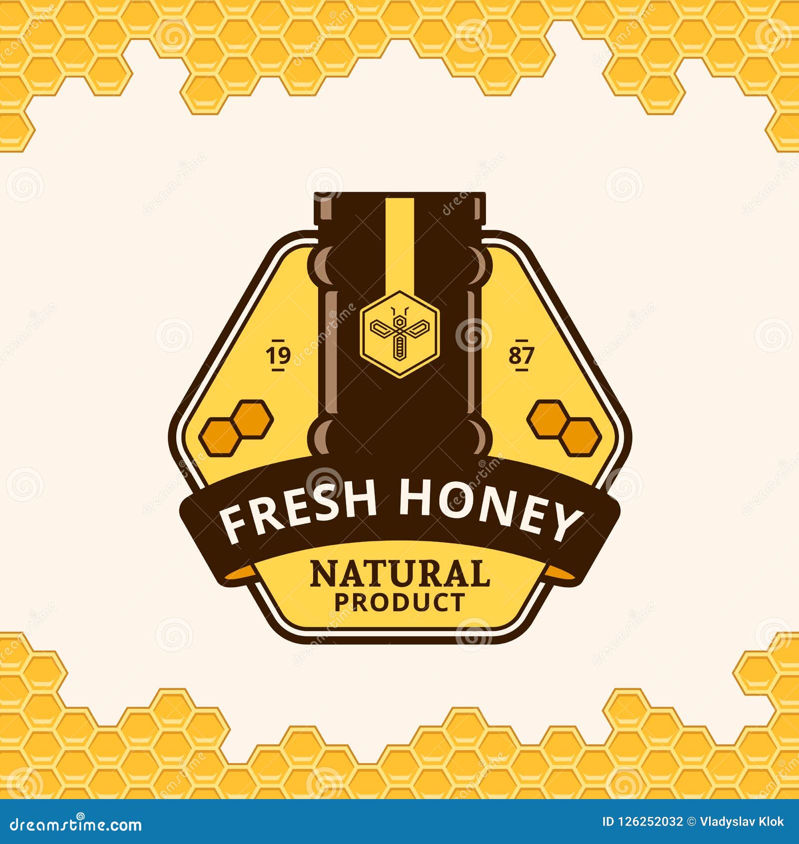 Logotipo do mel do vetor ilustração do vetor. Ilustração de ouro ...