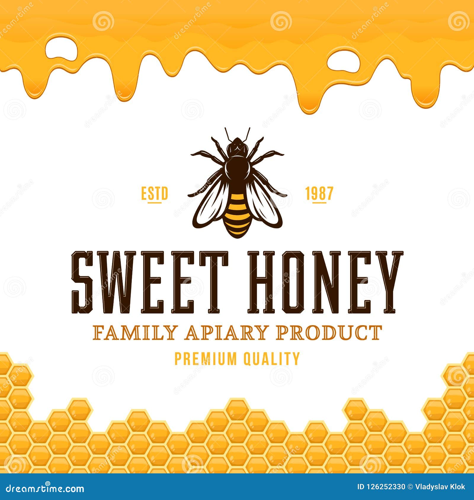 Logotipo do mel do vetor ilustração do vetor. Ilustração de fazenda ...