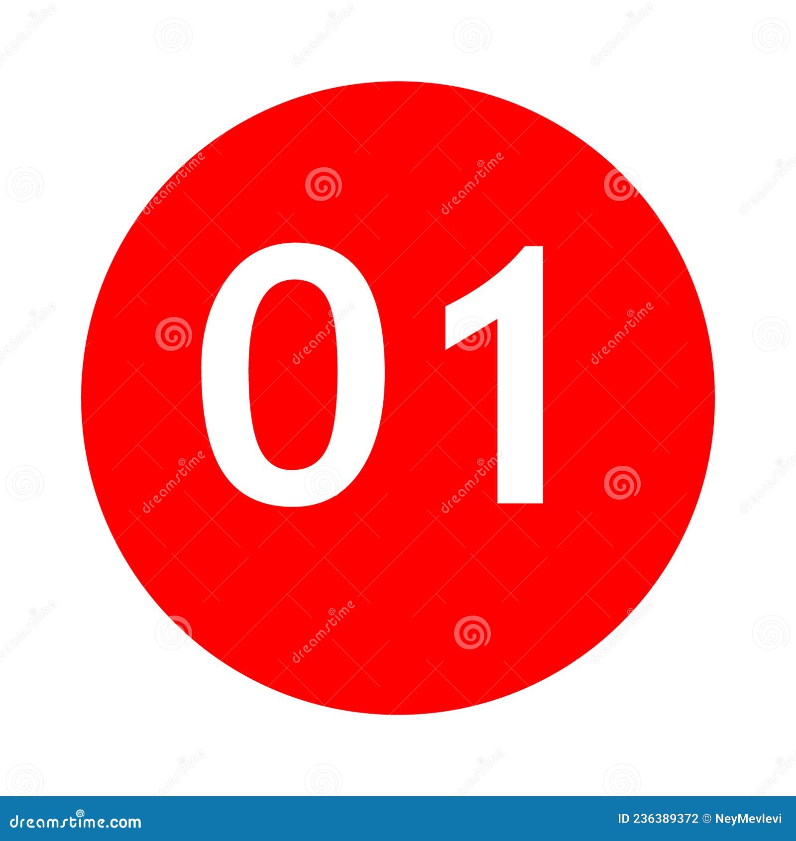 Logotipo Do Número 01 Com Fundo Do Círculo Vermelho Ilustração Do Vetor Ilustração De Preto