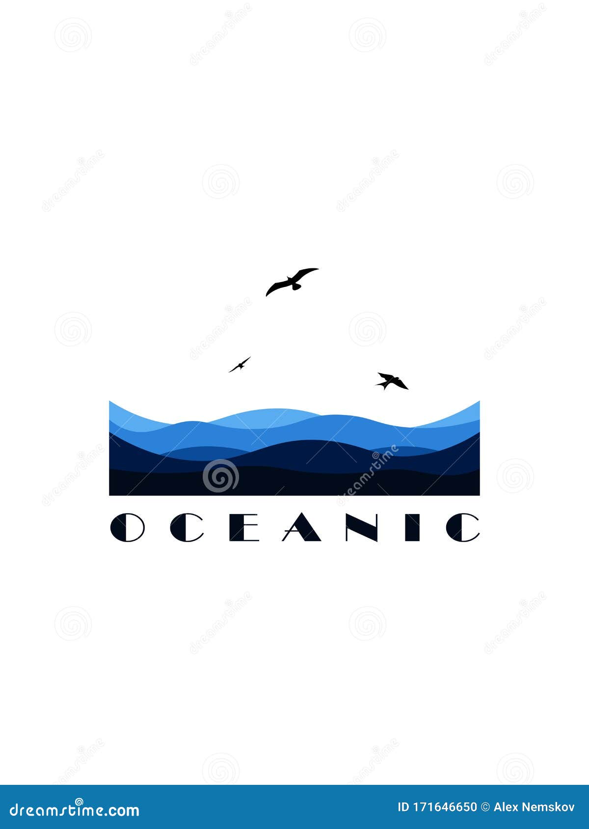 Logotipo do oceano ilustração stock. Ilustração de logotipo - 171646650