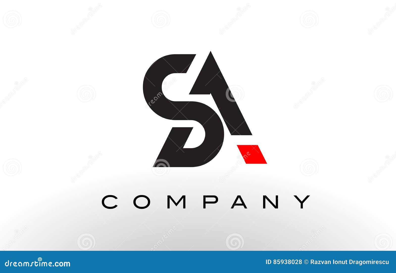 Logotipo Do SA Vetor Do Projeto De Letra Ilustração do Vetor ...