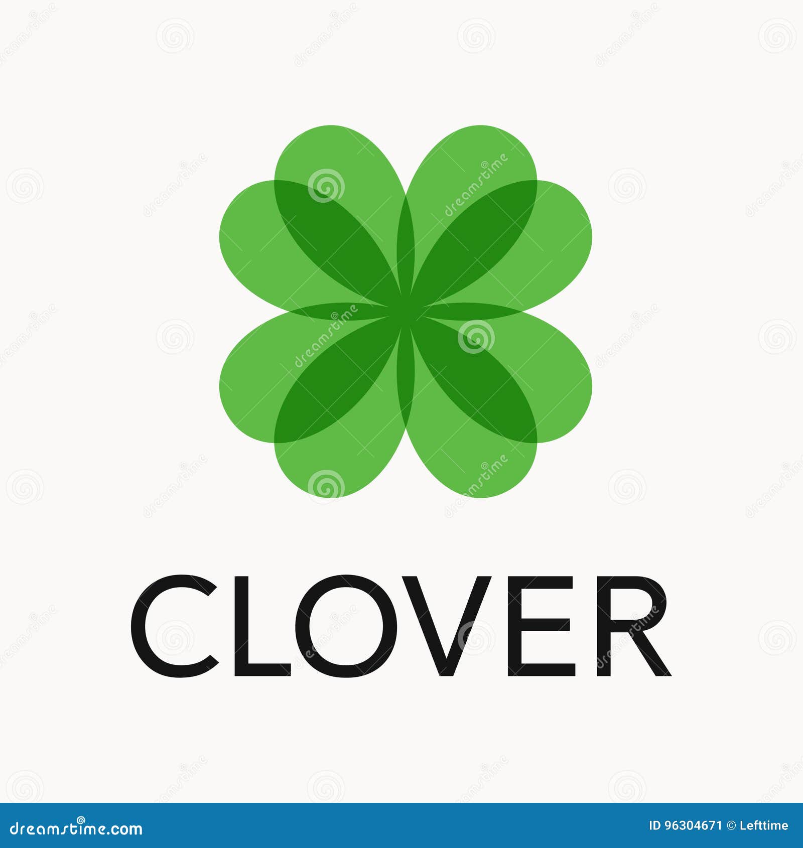 Logotipo Do Trevo De Quatro Folhas Ilustração do Vetor - Ilustração de ...