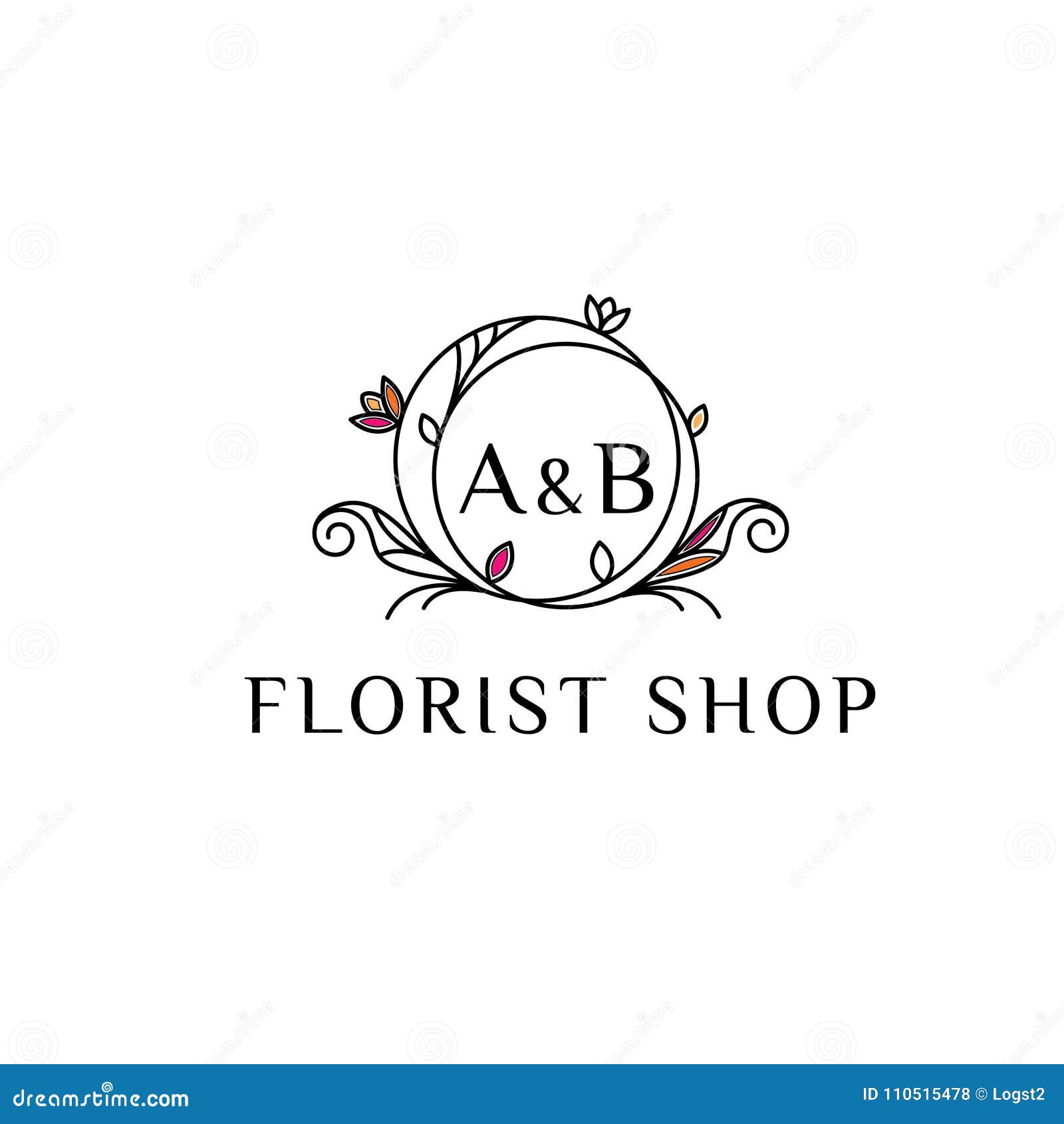 Logotipo Do Vetor Do Florista Emblema Do Florista Ilustração do Vetor ...