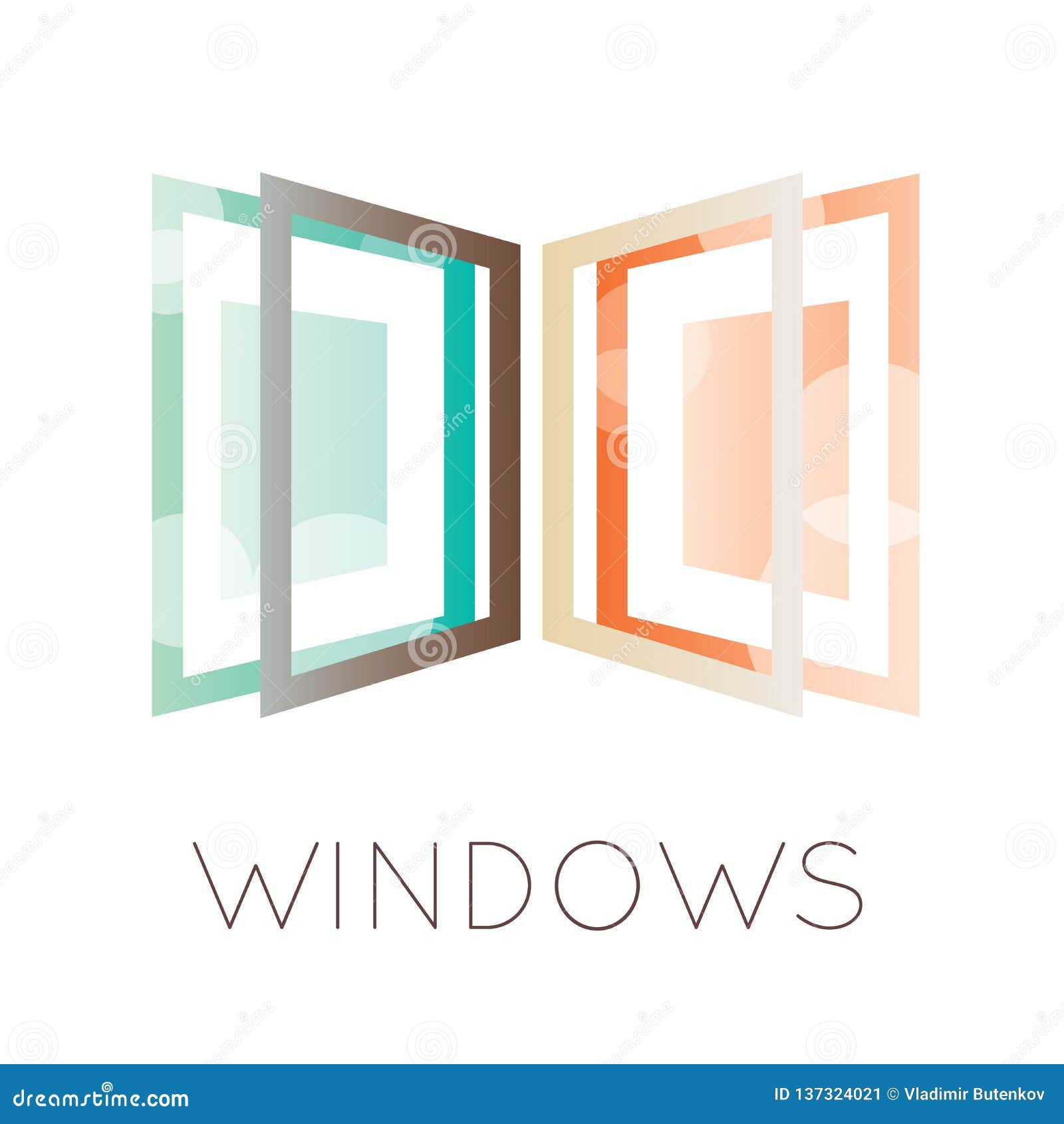 Logotipo Do Vetor No Tema De Windows, Portas Ilustração do Vetor ...