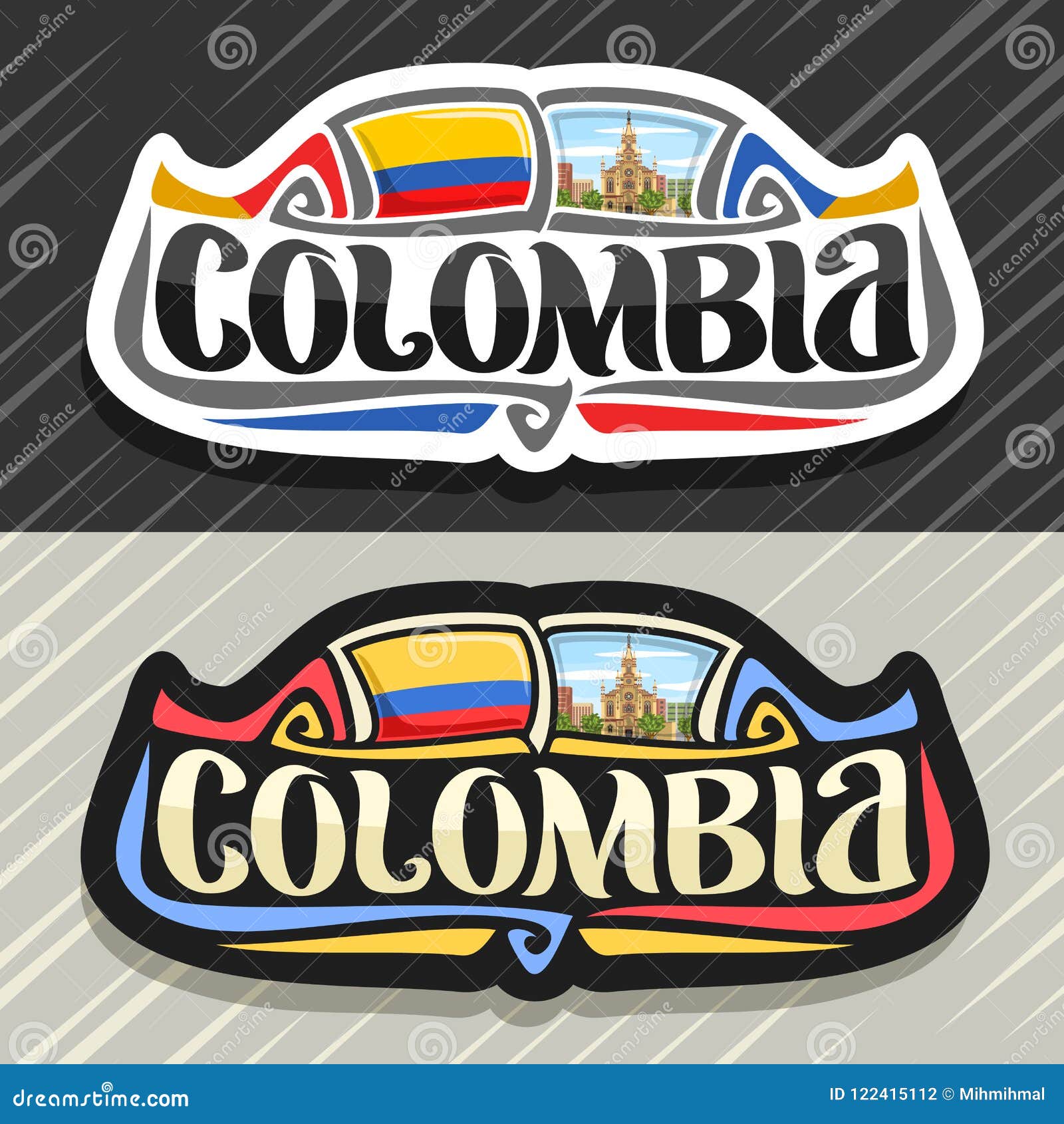 Logotipo Do Vetor Para Colômbia Ilustração do Vetor - Ilustração de ...