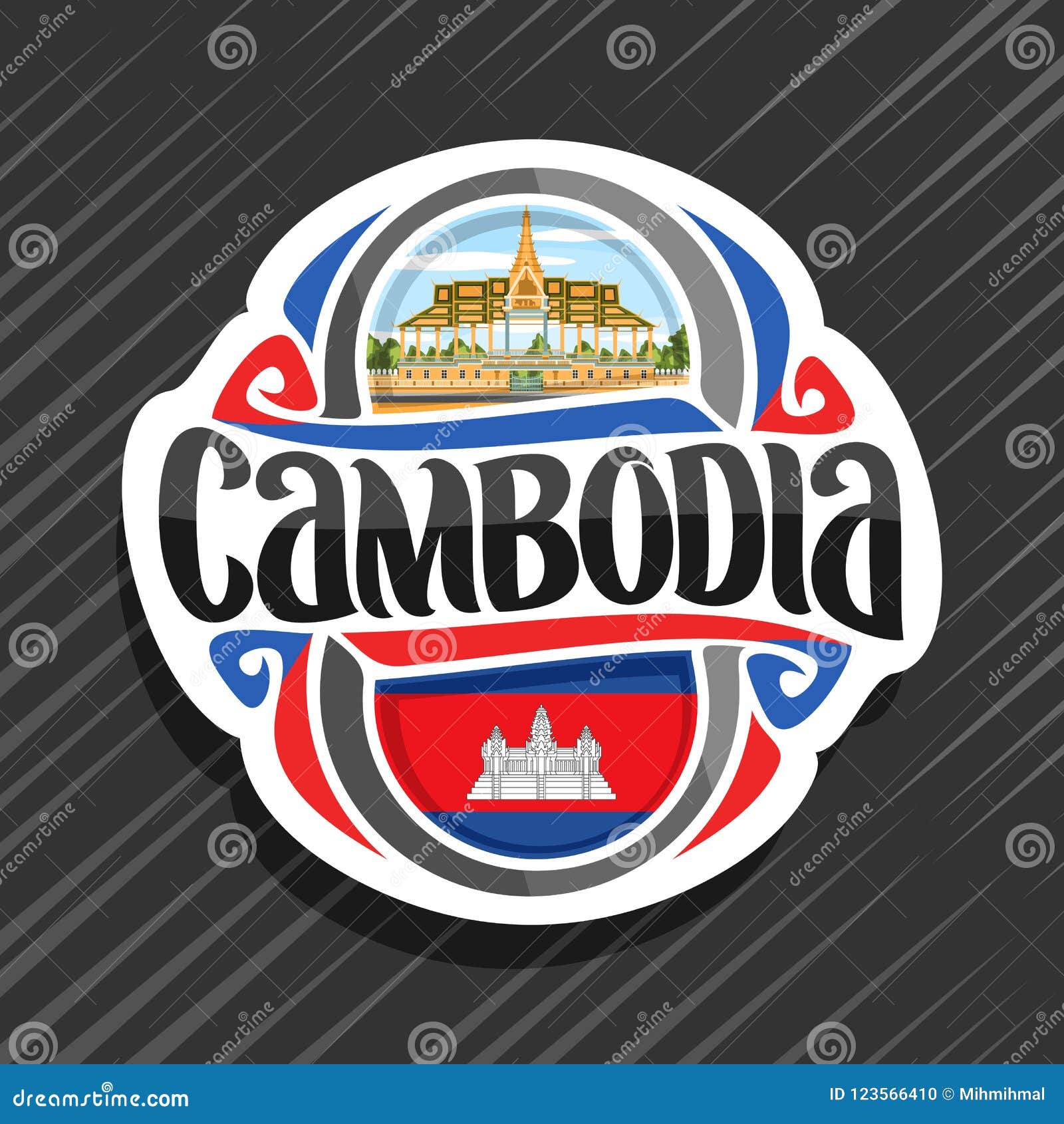 Logotipo Do Vetor Para Kingdom of Cambodia Ilustração do Vetor ...