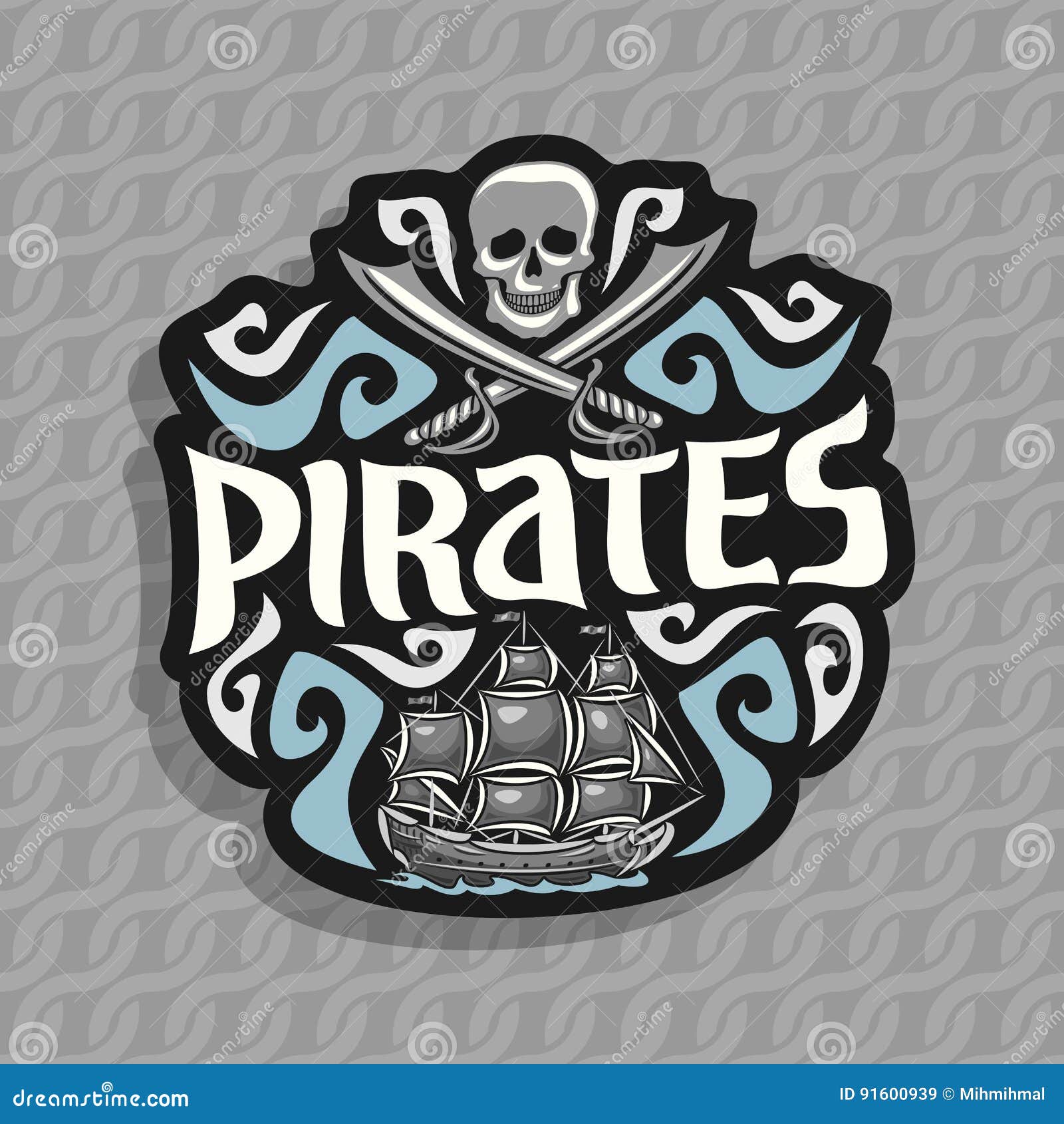 Logotipo Do Vetor Para O Tema Do Pirata Ilustração do Vetor ...