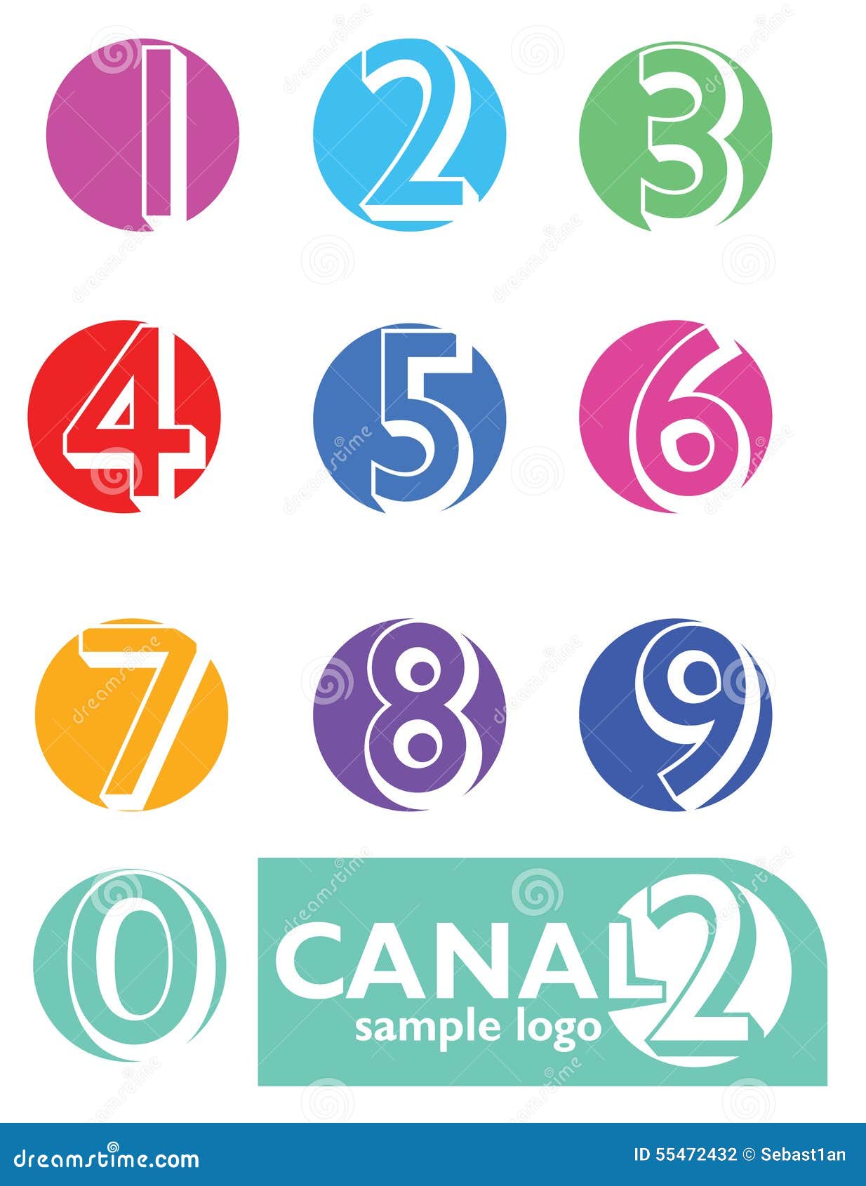 Logotipo dos números ilustração do vetor. Ilustração de moderno - 55472432