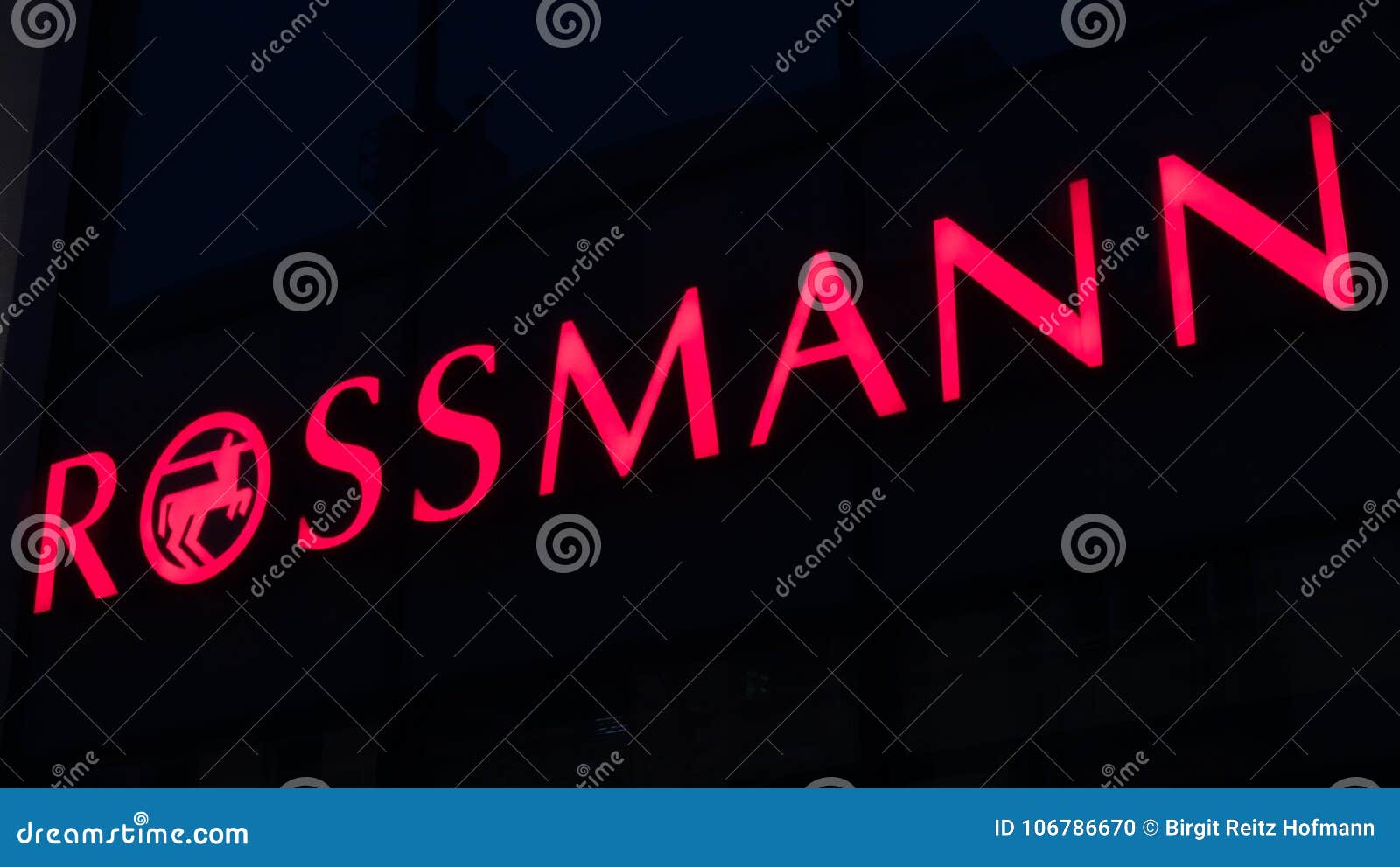 Logotipo Iluminado De ROSSMANN Imagen editorial - Imagen de marca ...