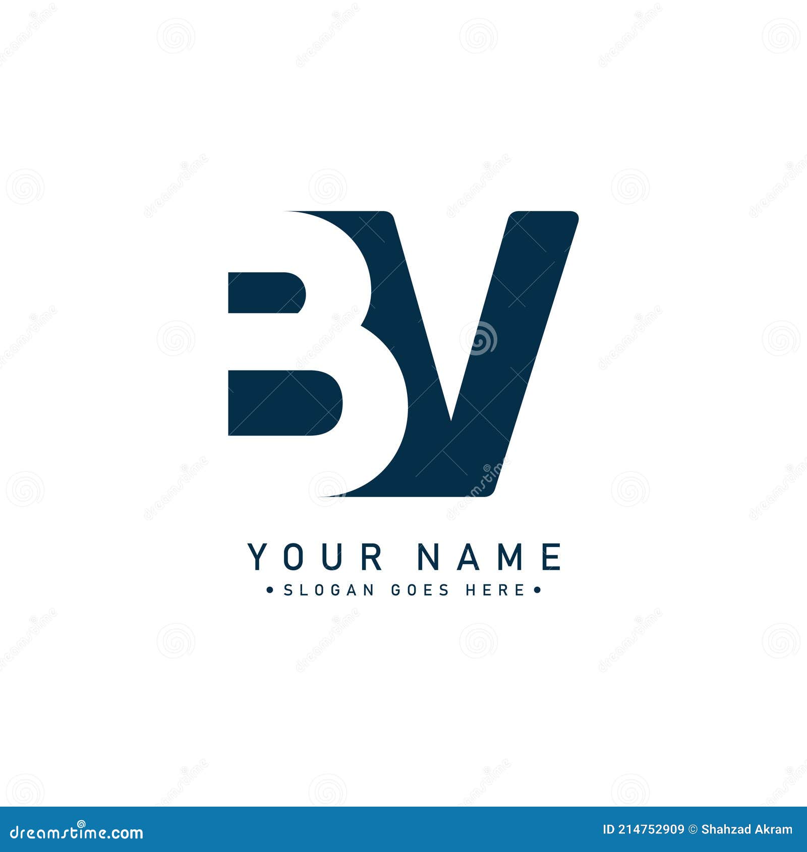 Logotipo Inicial Bv Logo Comercial Simples Ilustração do Vetor ...