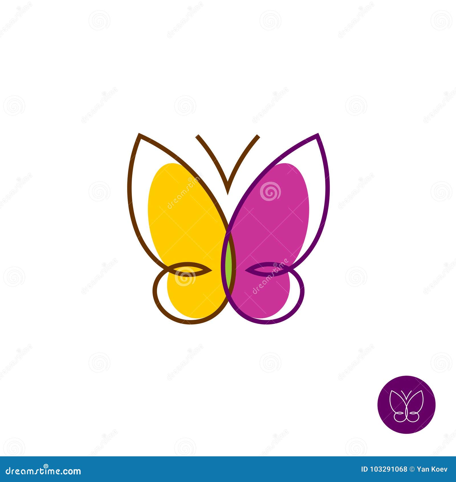 Logotipo Linear De La Mariposa Ilustración del Vector - Ilustración de ...