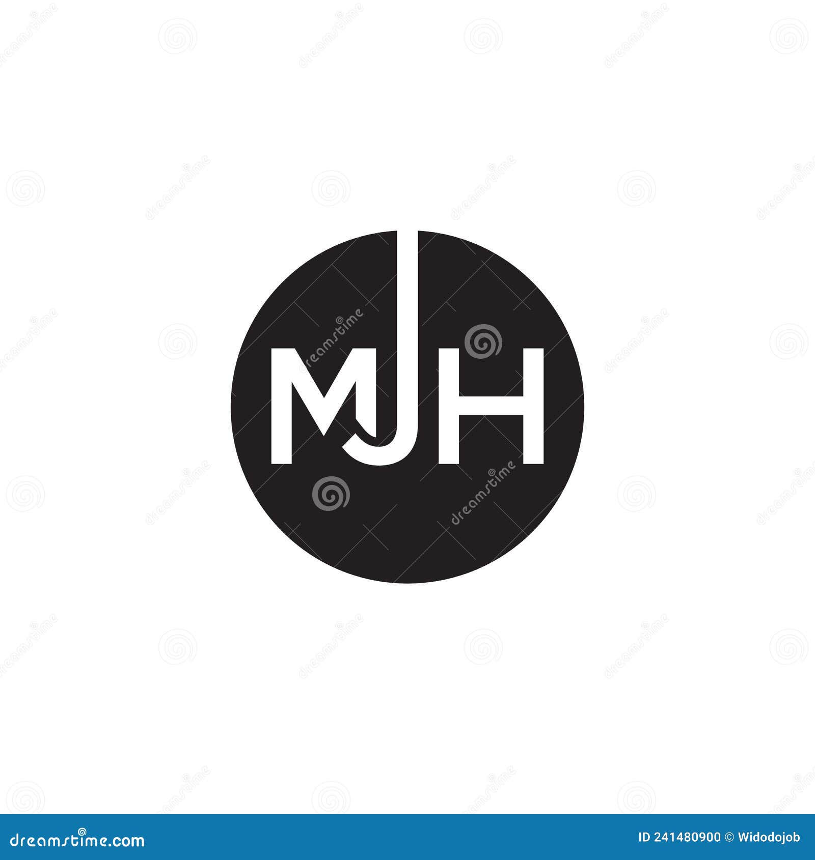 Logotipo Mjh Com Letra Circular Ilustração do Vetor - Ilustração de ...