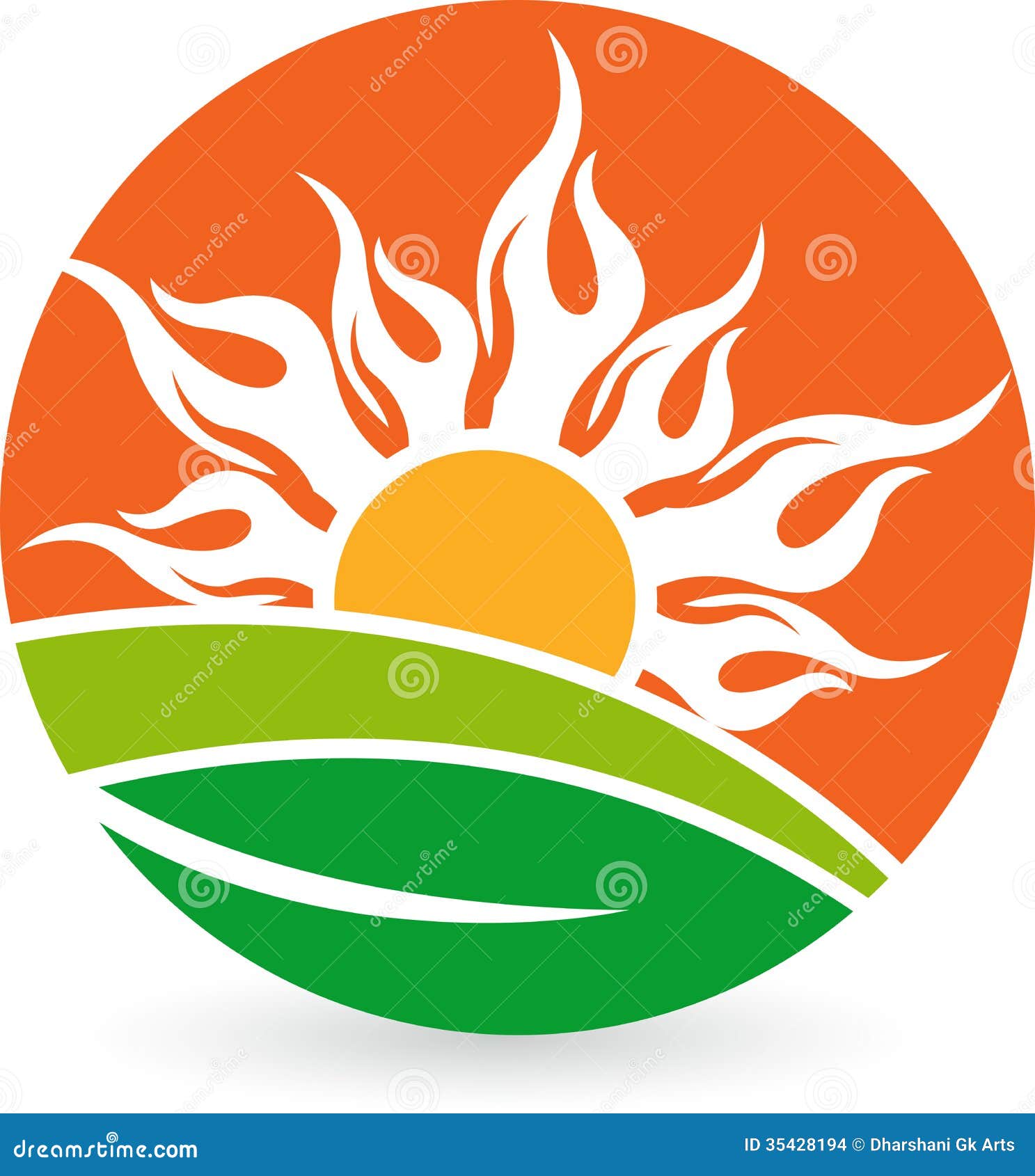 Logotipo natural do sol ilustração do vetor. Ilustração de brilhante ...