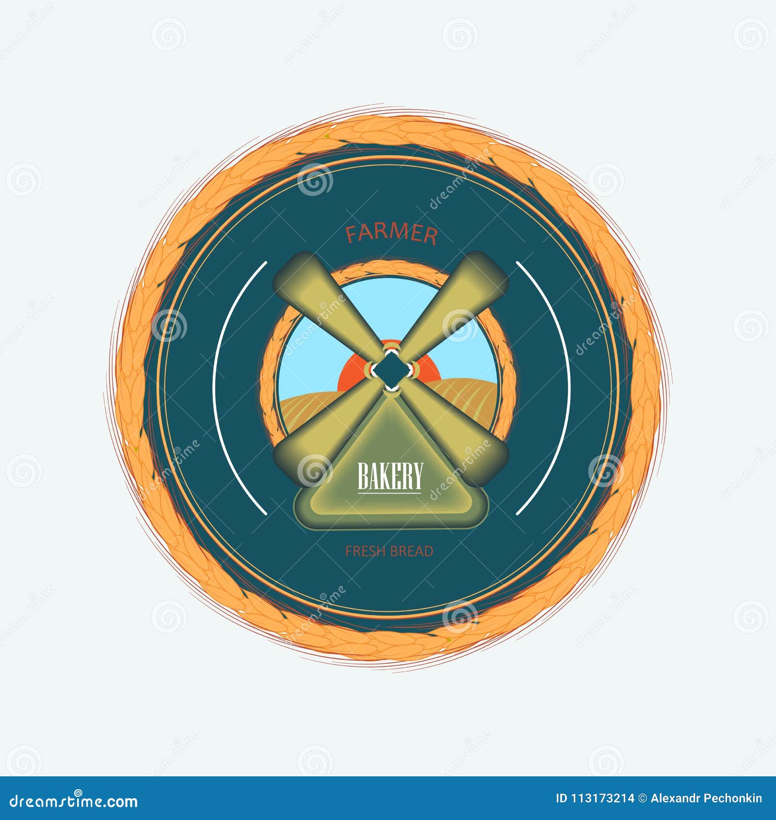 Logotipo para el panadero ilustración del vector. Ilustración de molino ...