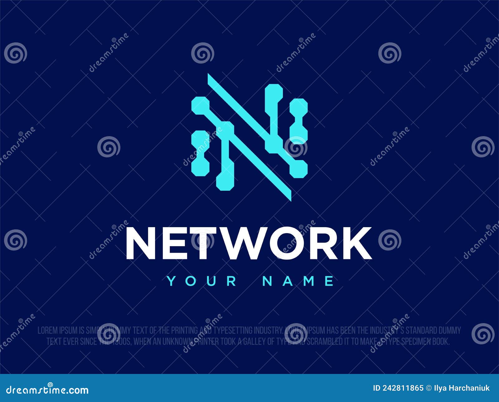 Logotipo Profesional Moderno Con Letra N. Con La Letra N Stock de ...