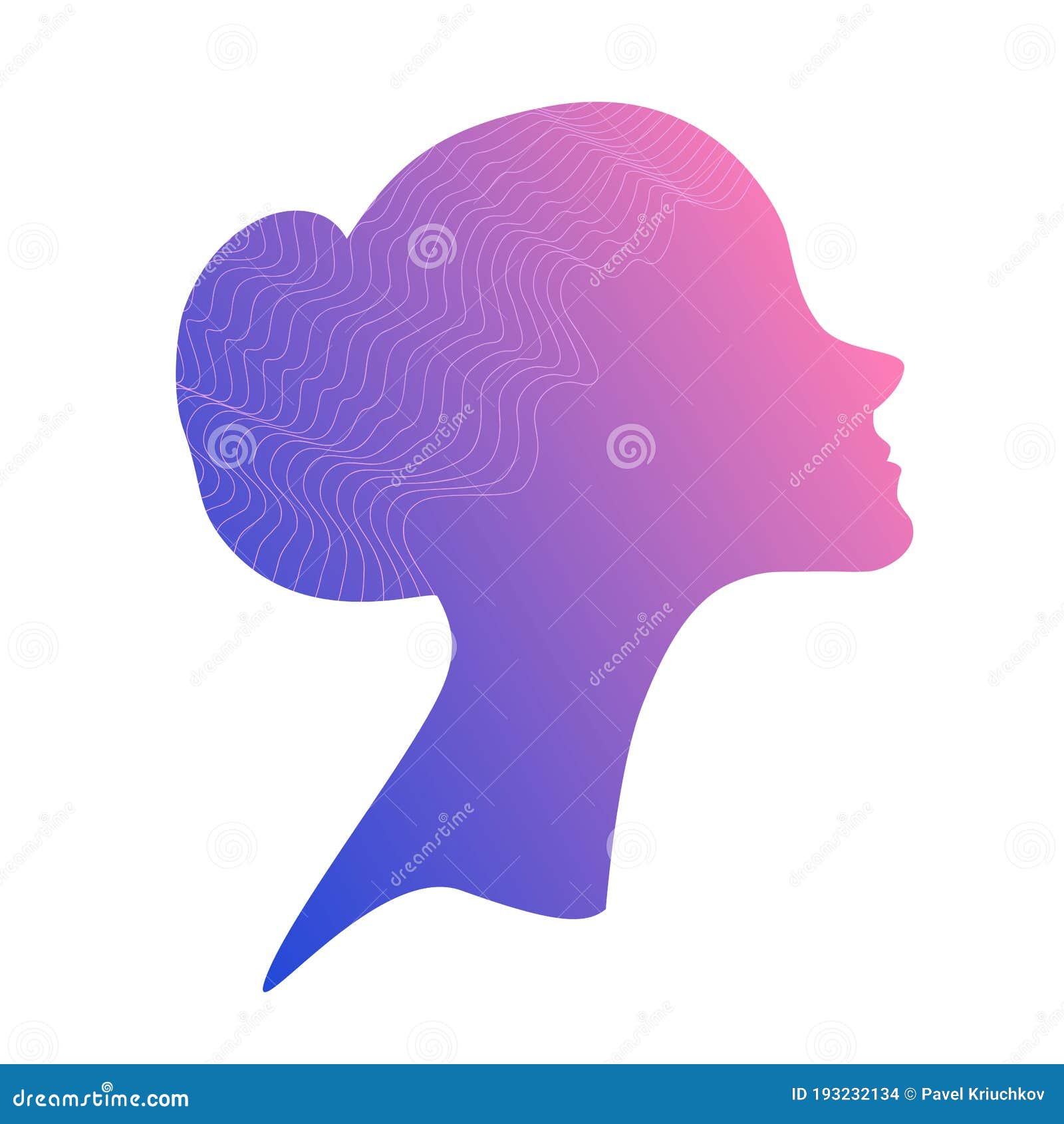 Logotipo. Silueta De Un Rostro De Mujer Ilustración del Vector ...