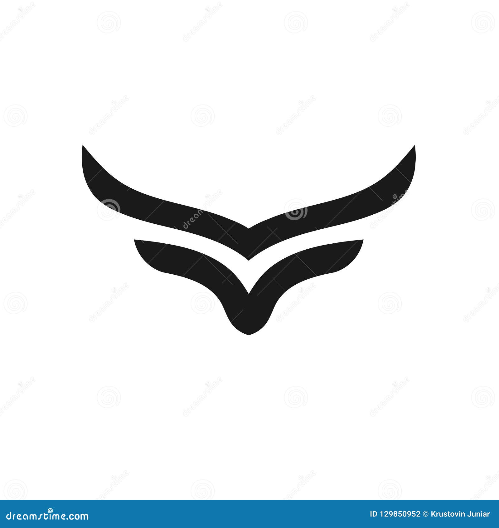 Logotipo Simples Abstrato Do Vetor Do Chifre Ilustração do Vetor ...