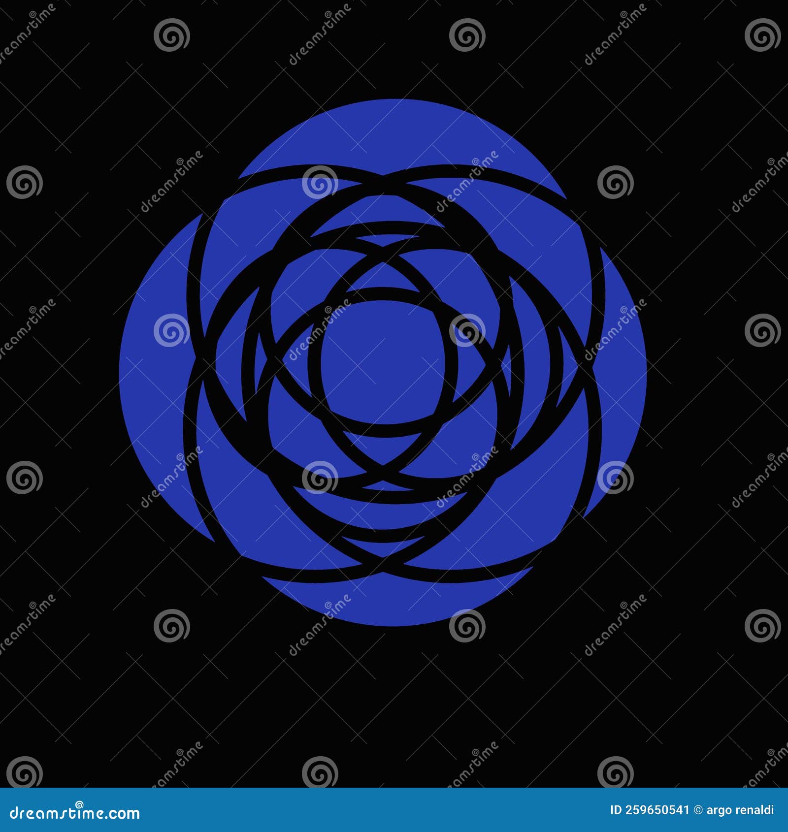 Logotipo Simples De Rosa Azul Com Fundo Preto Ilustração Stock ...