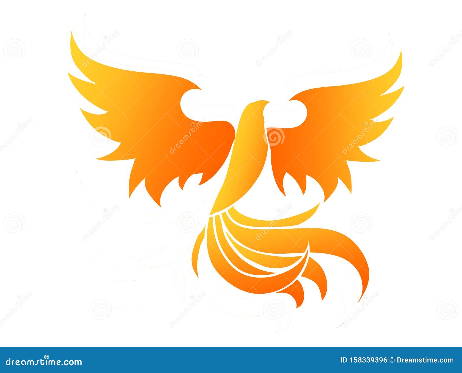 Logotipo Simples Do Fênix Em Gradiente Ilustração Stock - Ilustração de ...