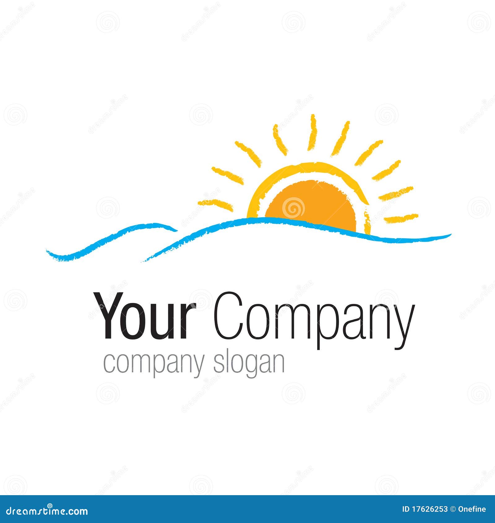 Logotipo Sun sobre o mar ilustração do vetor. Ilustração de grampo ...