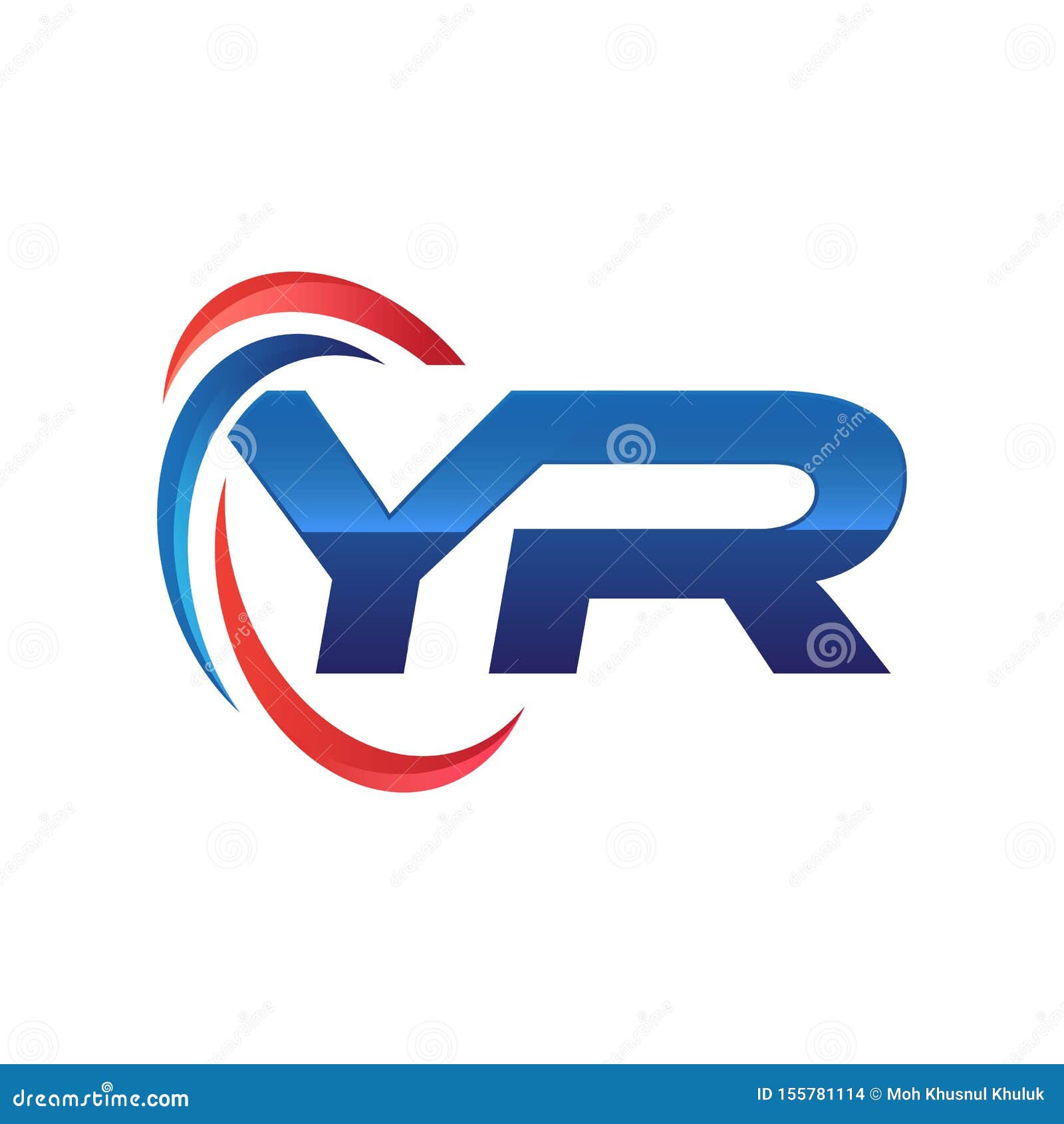 Logotipo Swoosh Del Año De La Letra Inicial Rojo Y Azul Ilustración Del