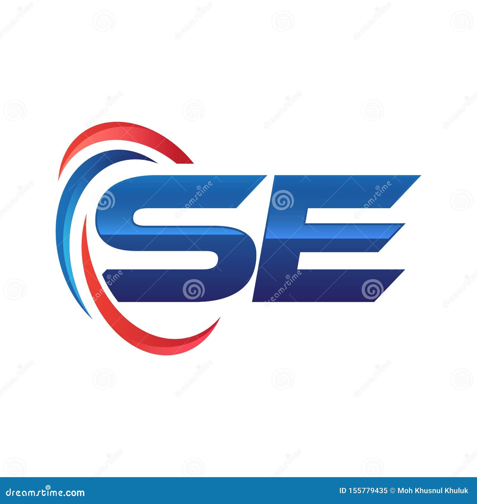 Logotipo Swoosh Del Se De La Letra Inicial Rojo Y Azul Ilustración Del